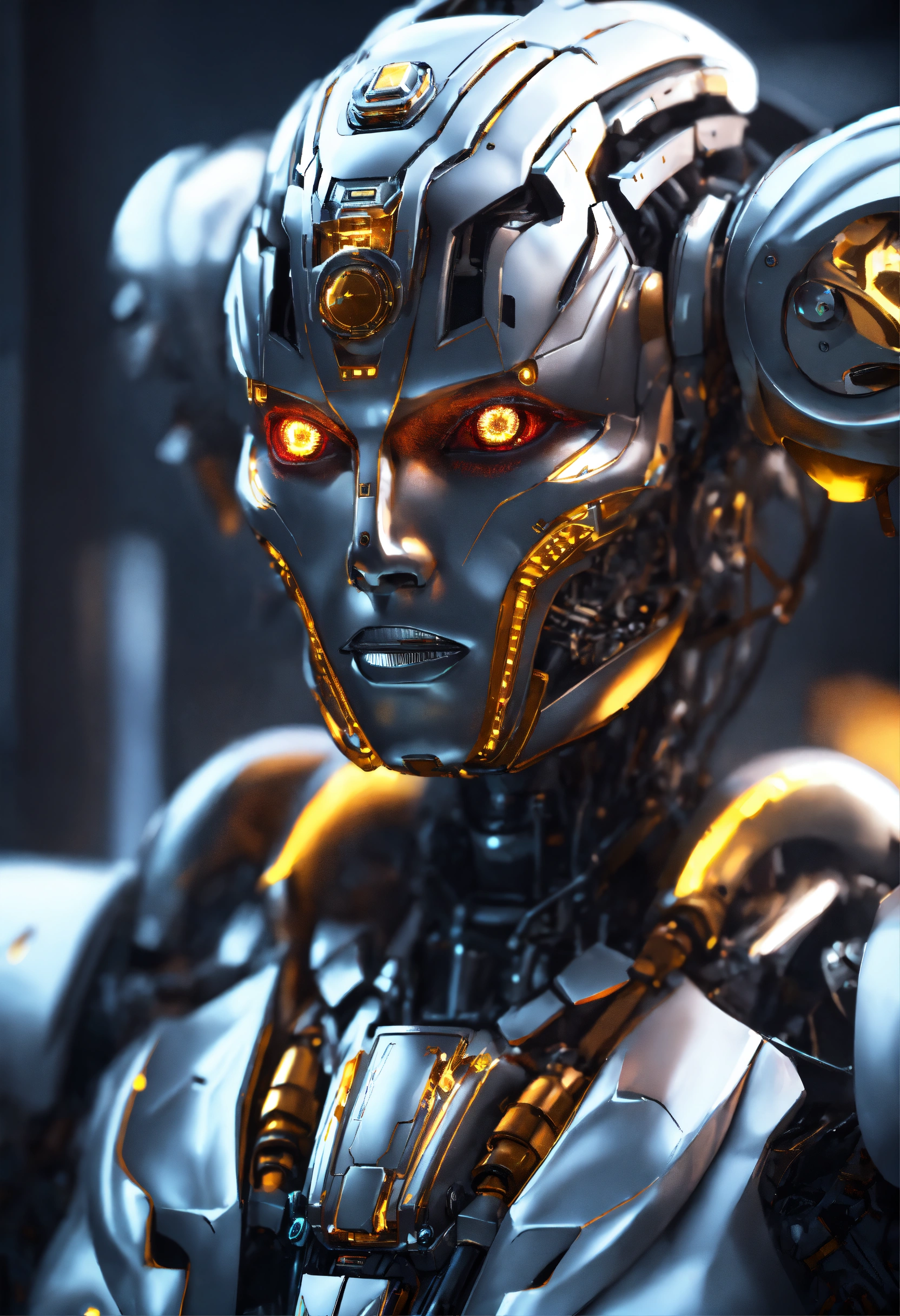Lexica - Robotic deity, silver, breathtaking, 4K resolution, unreal engine