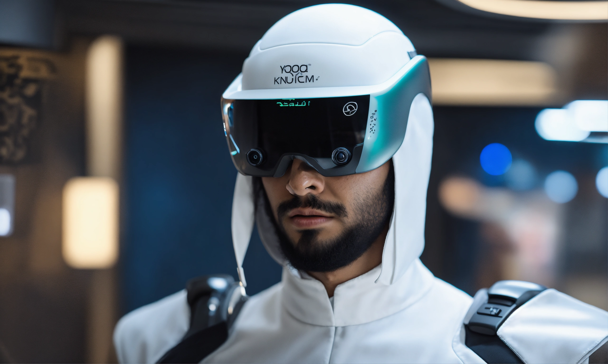 Lexica - Saudi youth male, future, augmented reality head gear, modern ...