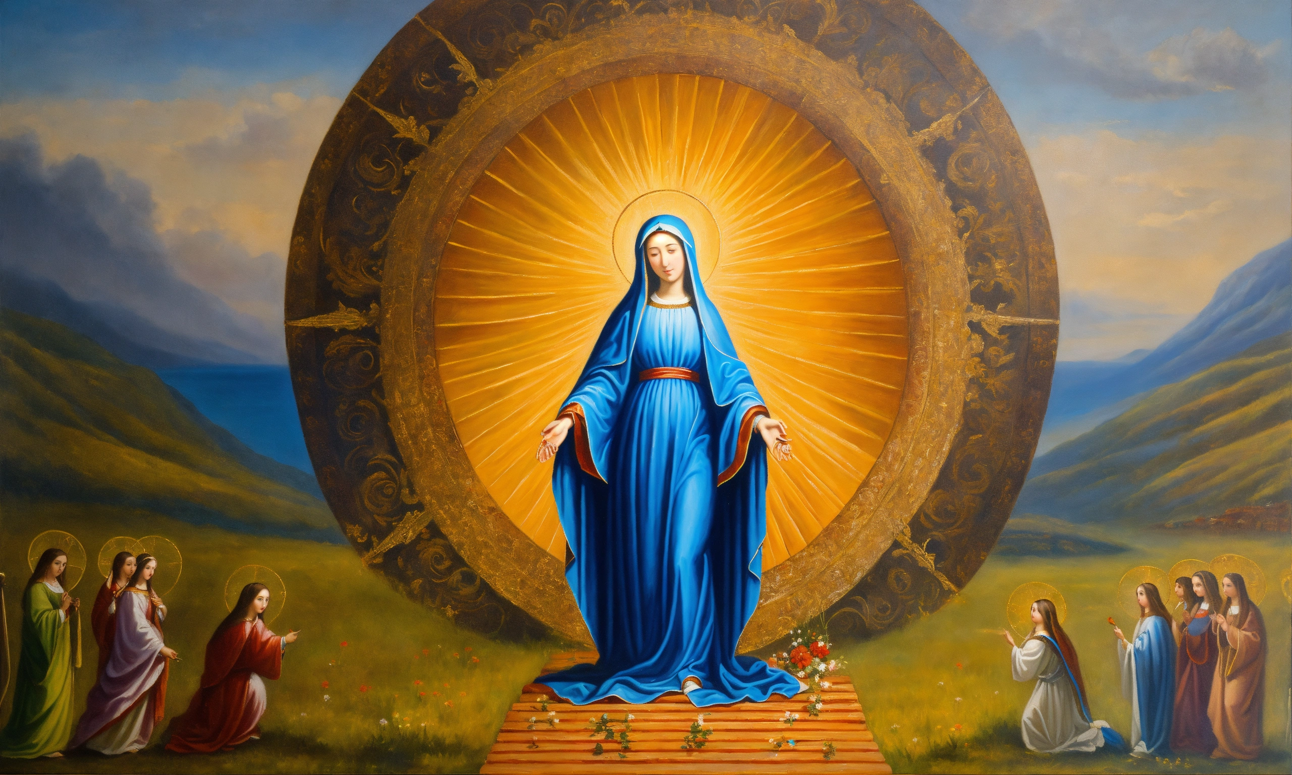 Lexica - Oil painting of our lady of miracles
