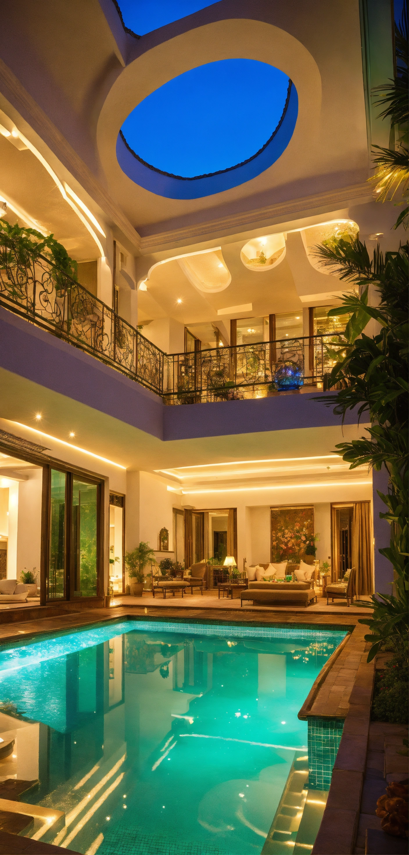 Lexica - GLOWING LIGHTS, massive pool, tropical, bright white ...