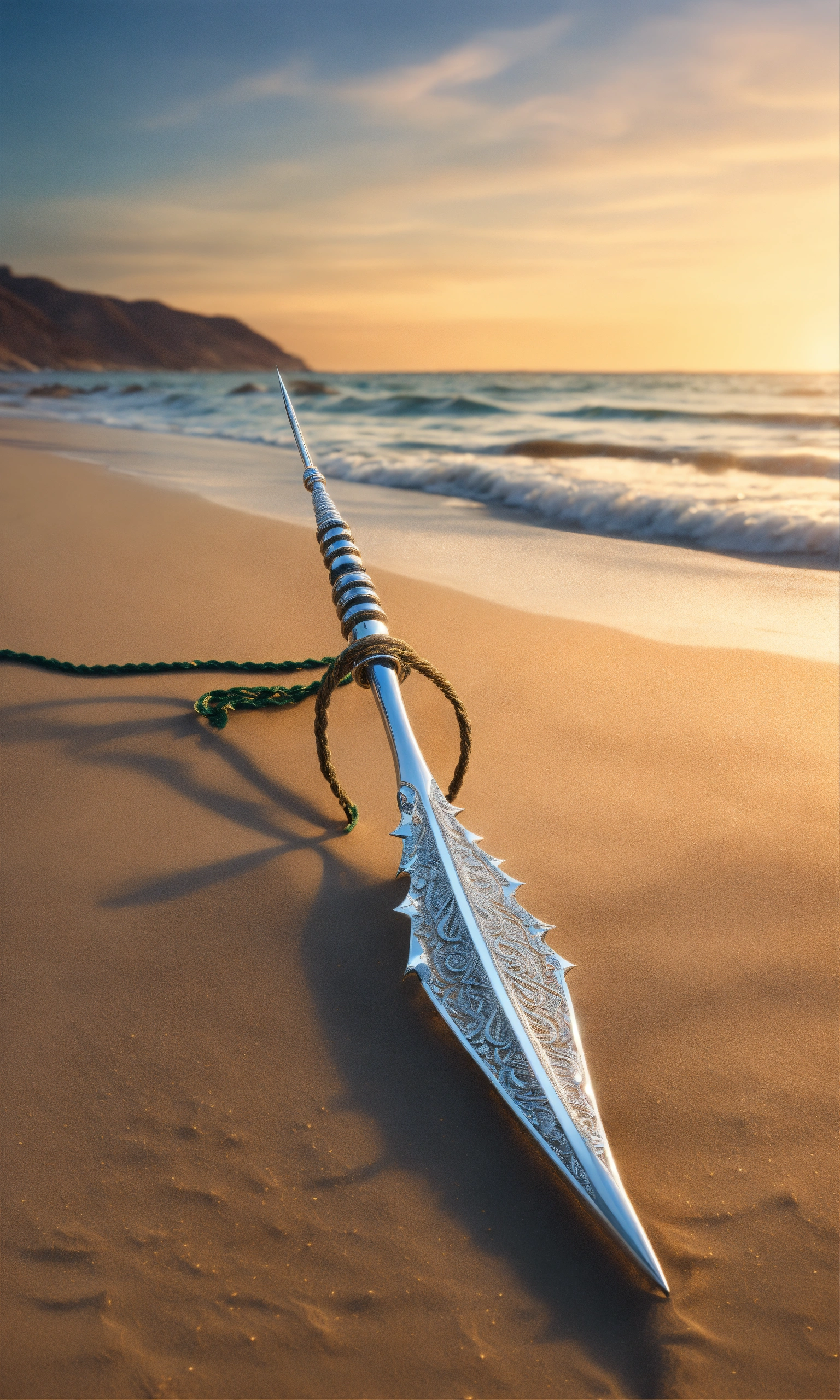 Lexica - 8k, picture of a narrow and delicate toothed spear with sharp ...