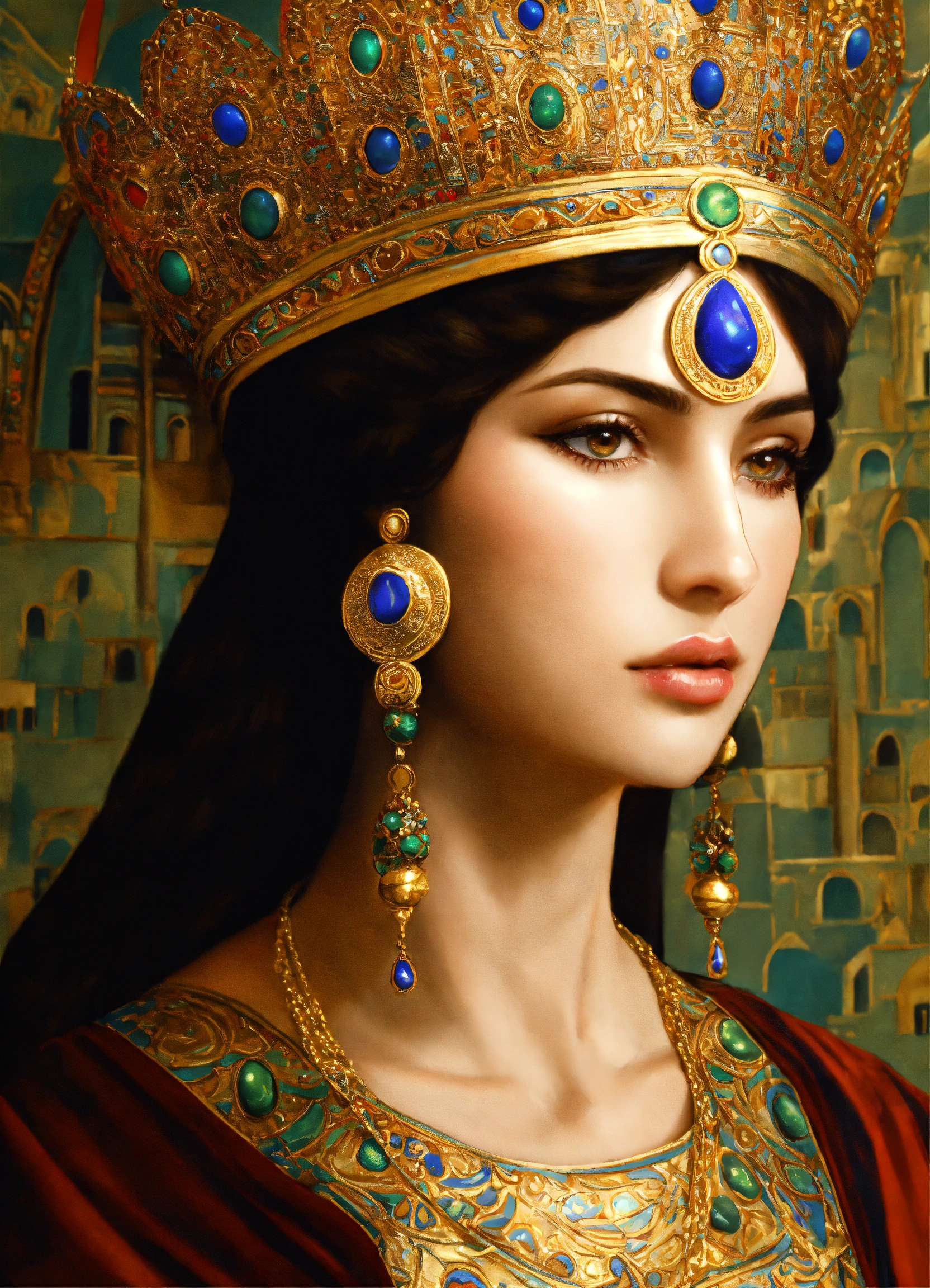 Lexica - A beautiful Byzantine Queen with olive skin