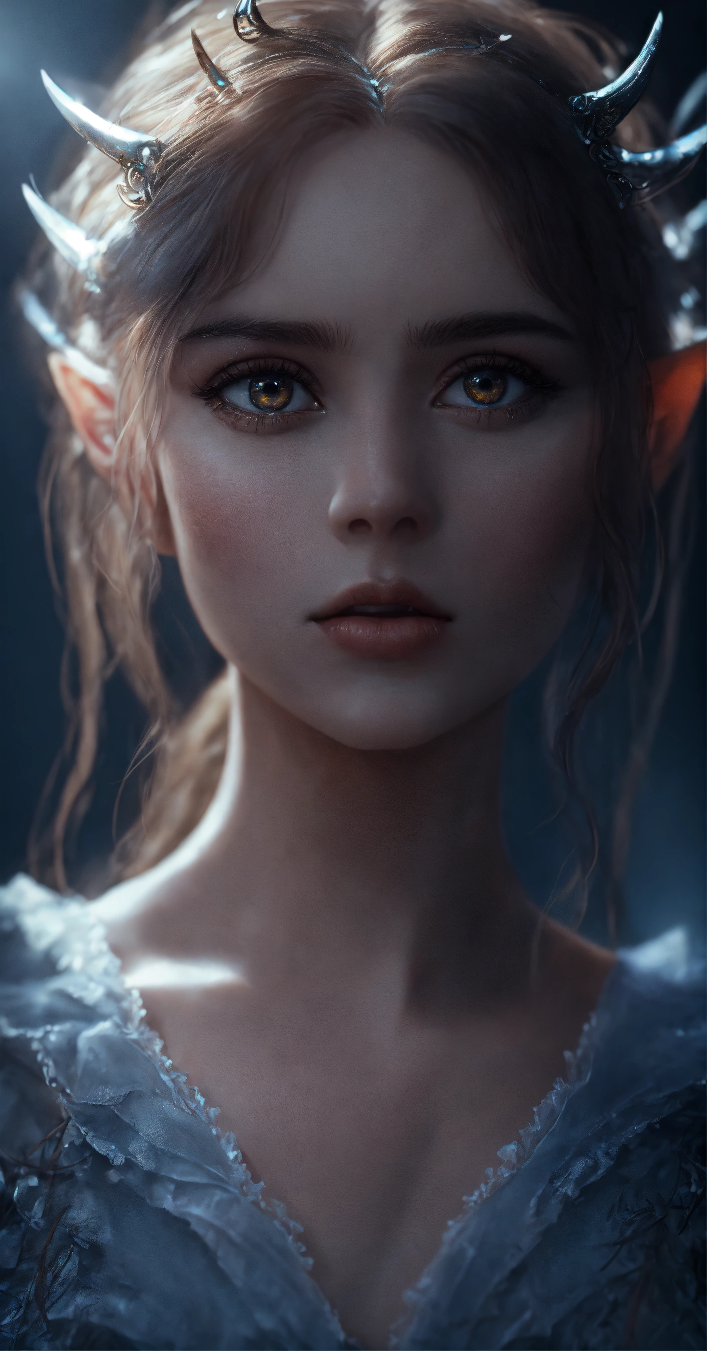 Lexica - Stunning portrait of a demon girl , feeling of fog, fairy ...
