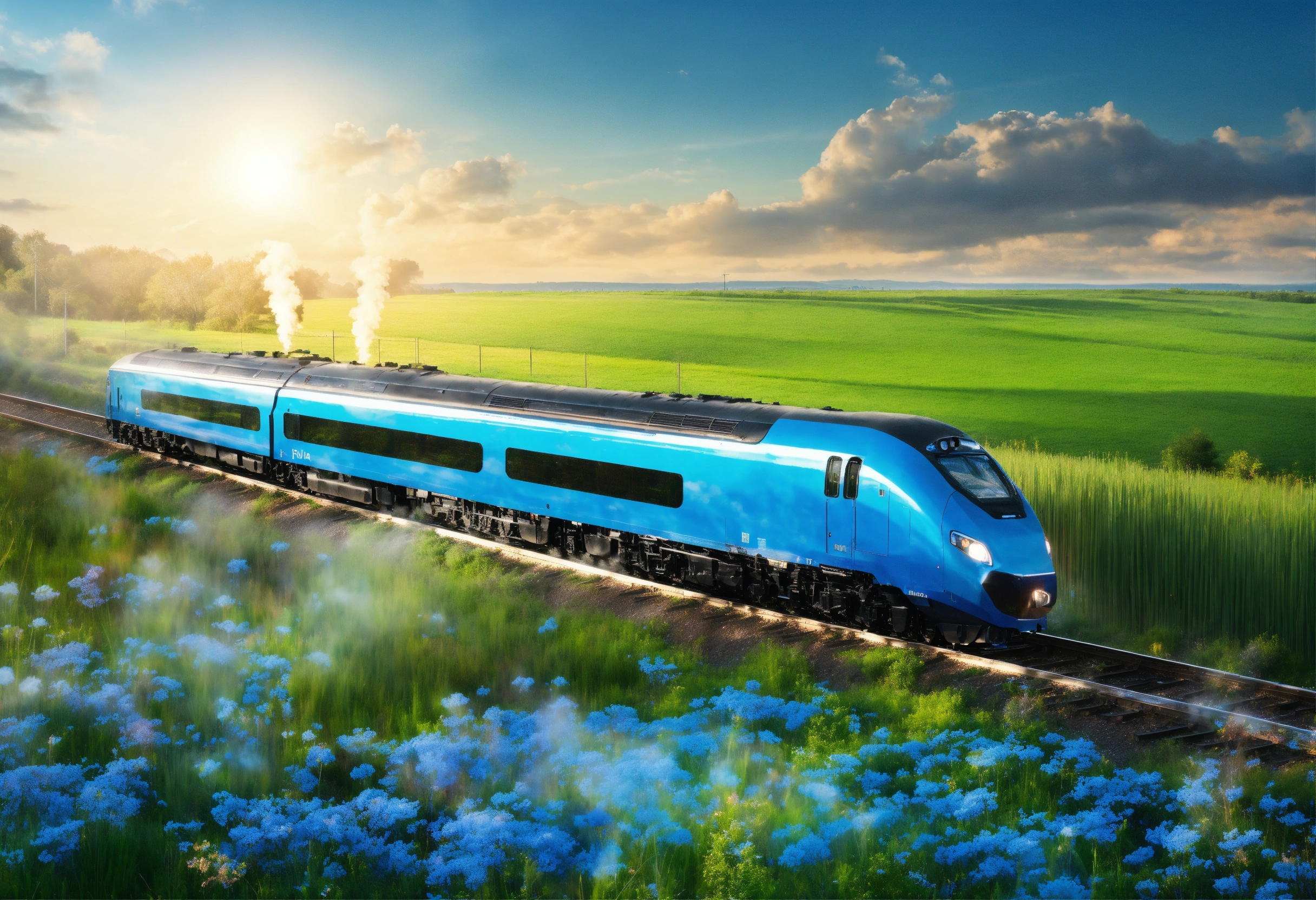 Lexica - Blue Locomotive of the future Shining in a Underwate world,spring