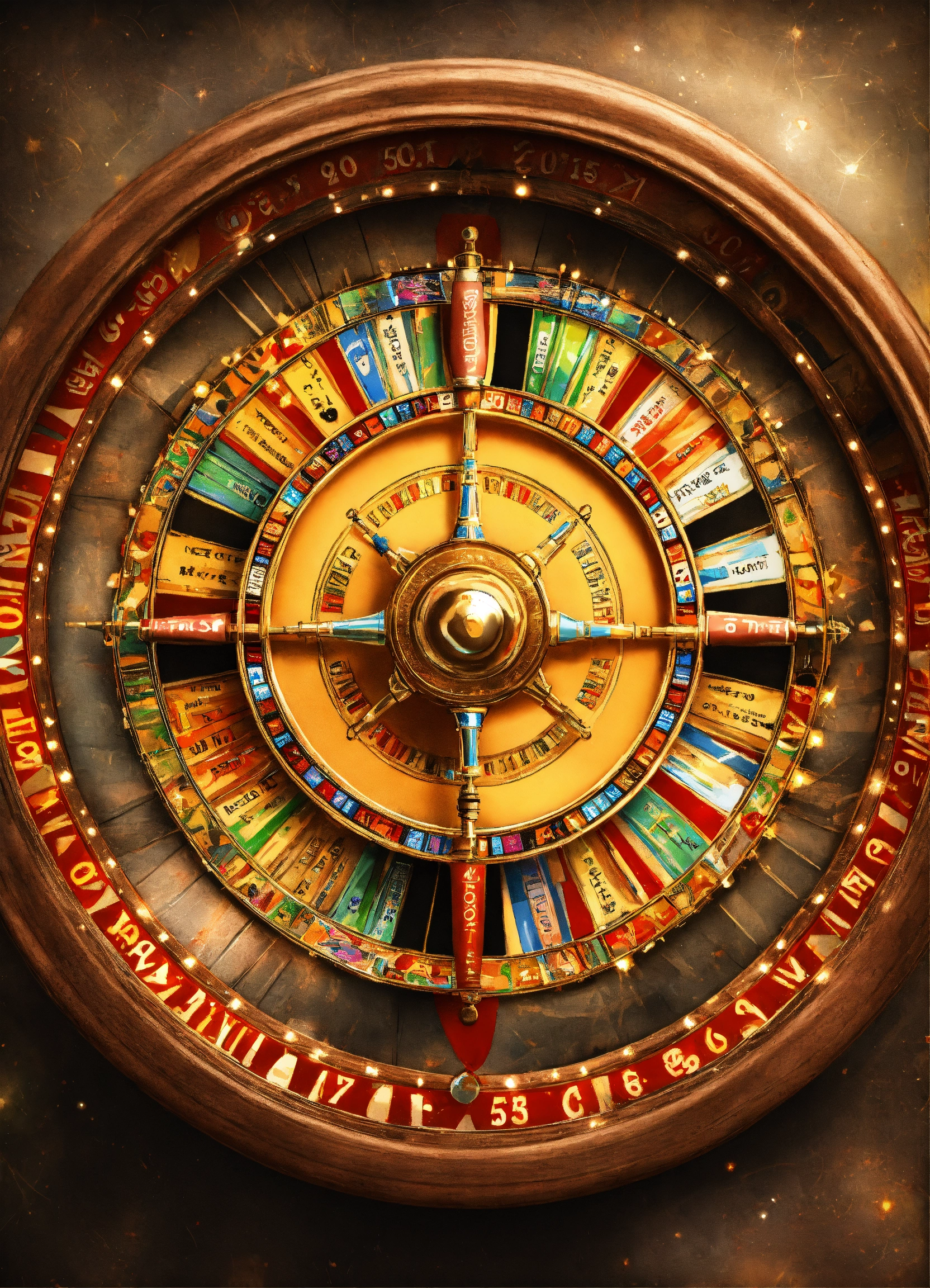 Lexica - Realistic drawing, wheel of fortune, stellar background