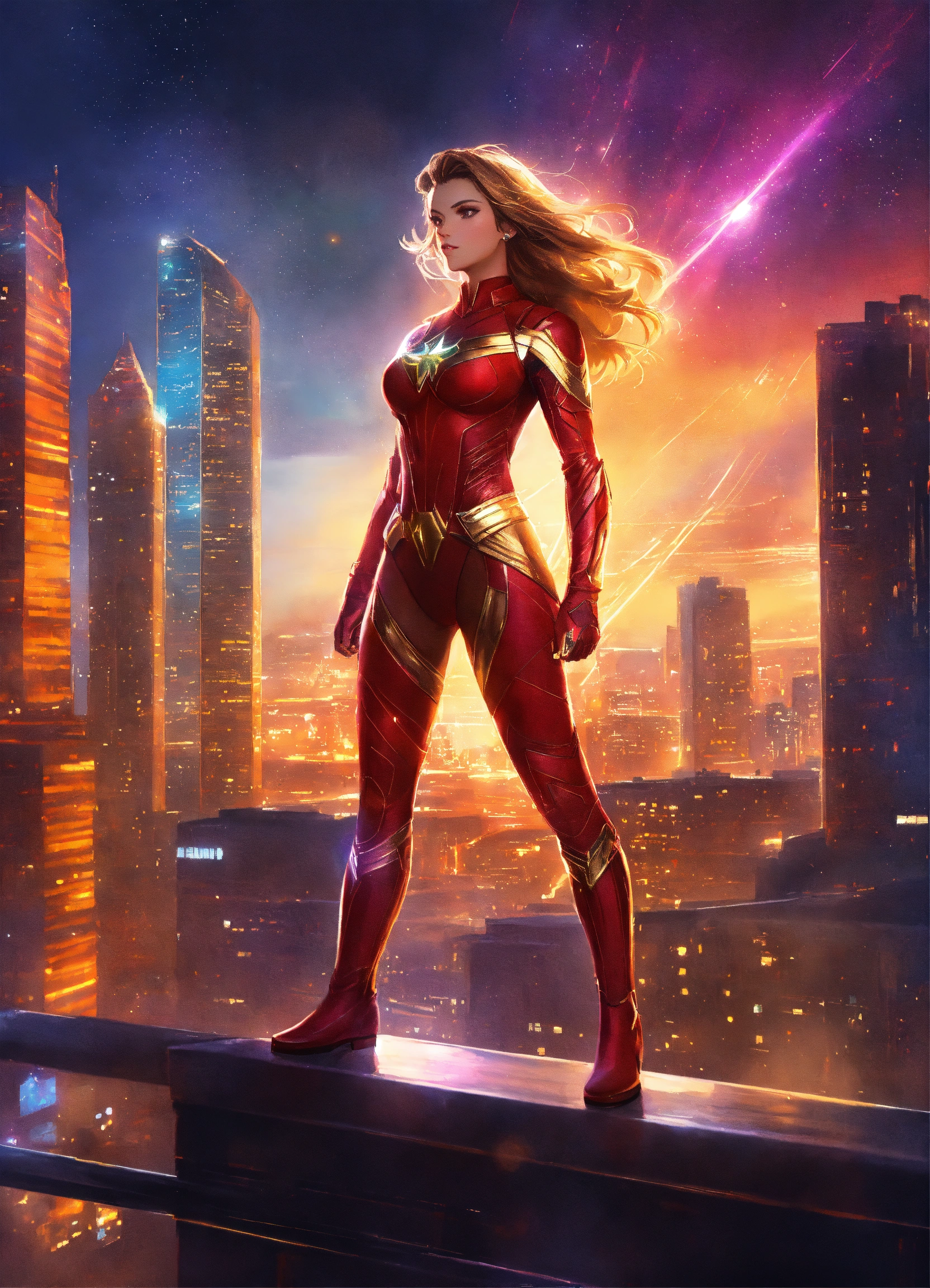 Lexica - Superhero Lumina, style, radiant and illuminating, digital art ...