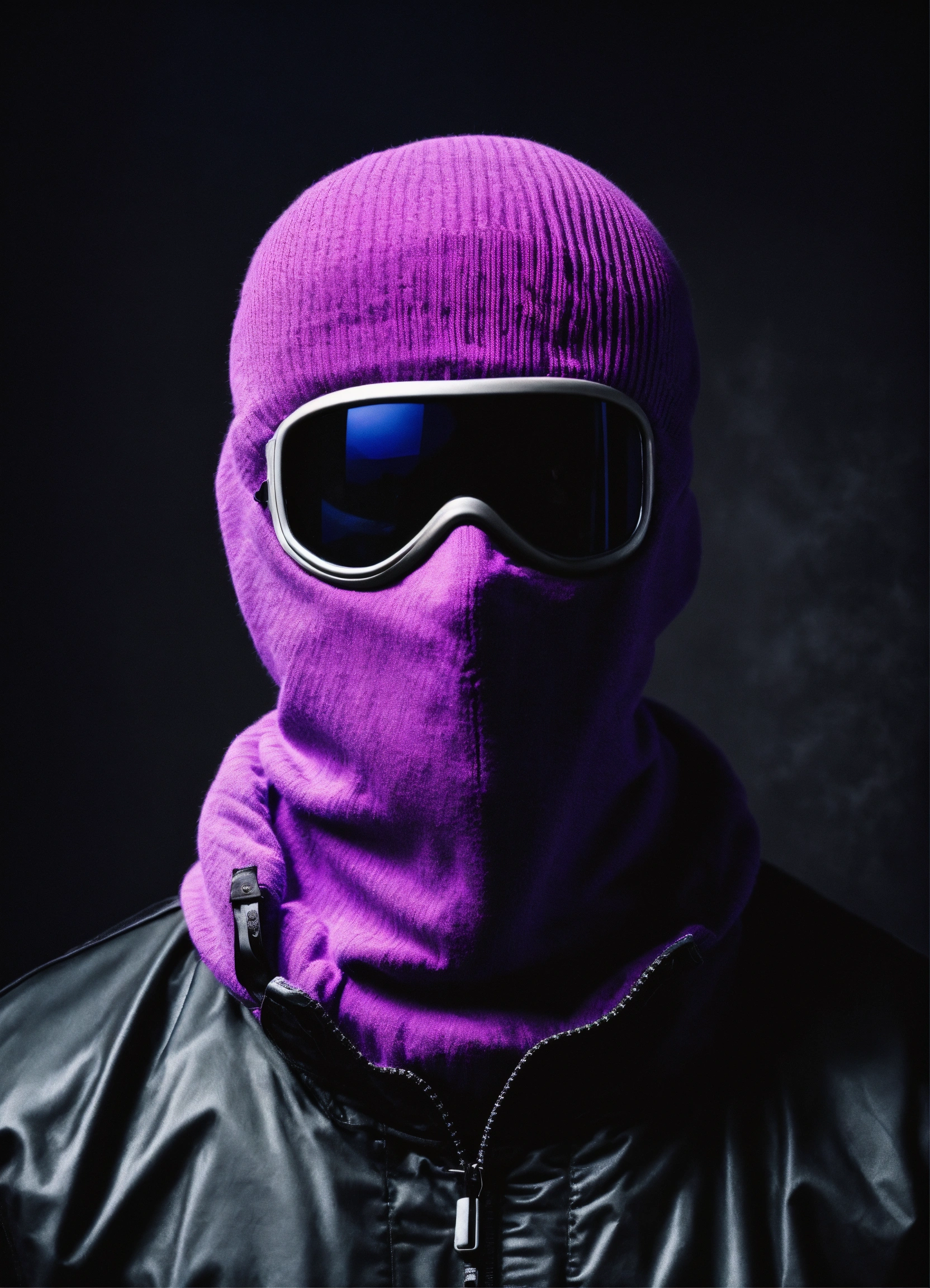 Lexica - Man wearing a faded purple ski mask, grunge, surreal, solid ...