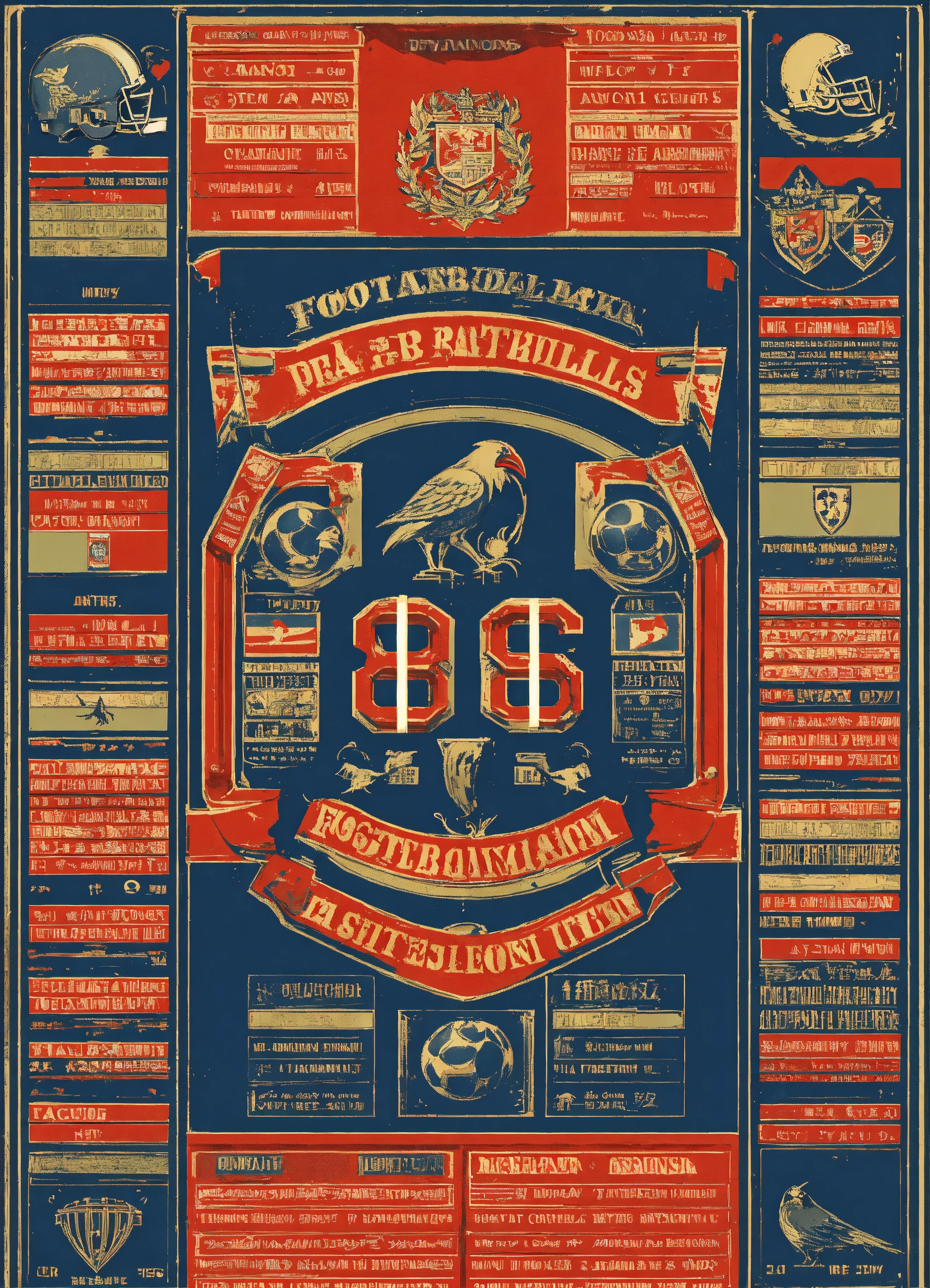 Lexica - Football poster. football attributes. Flags, stadium, gates ...