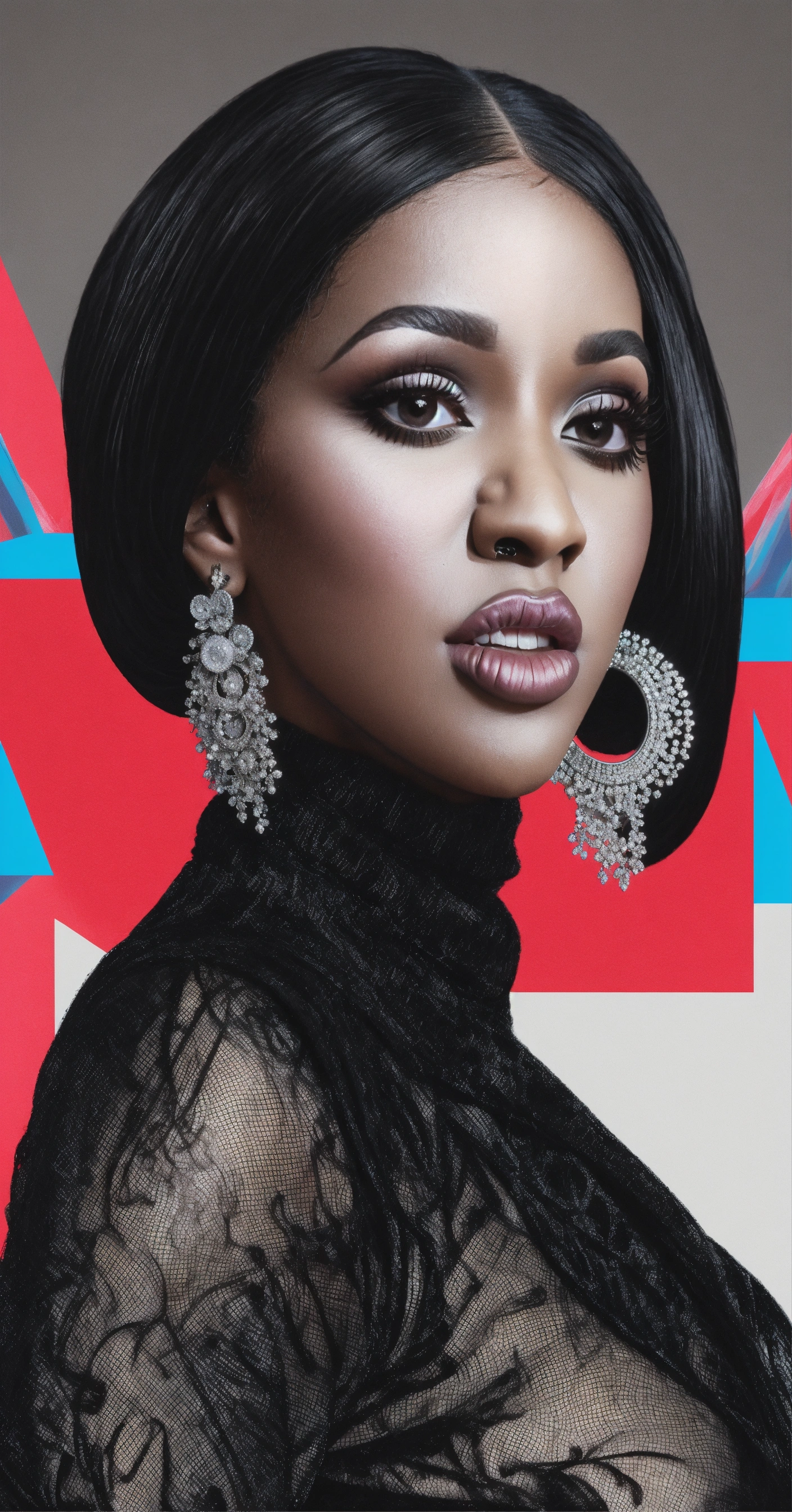 Lexica - Cardi b, portrait, face, realistic