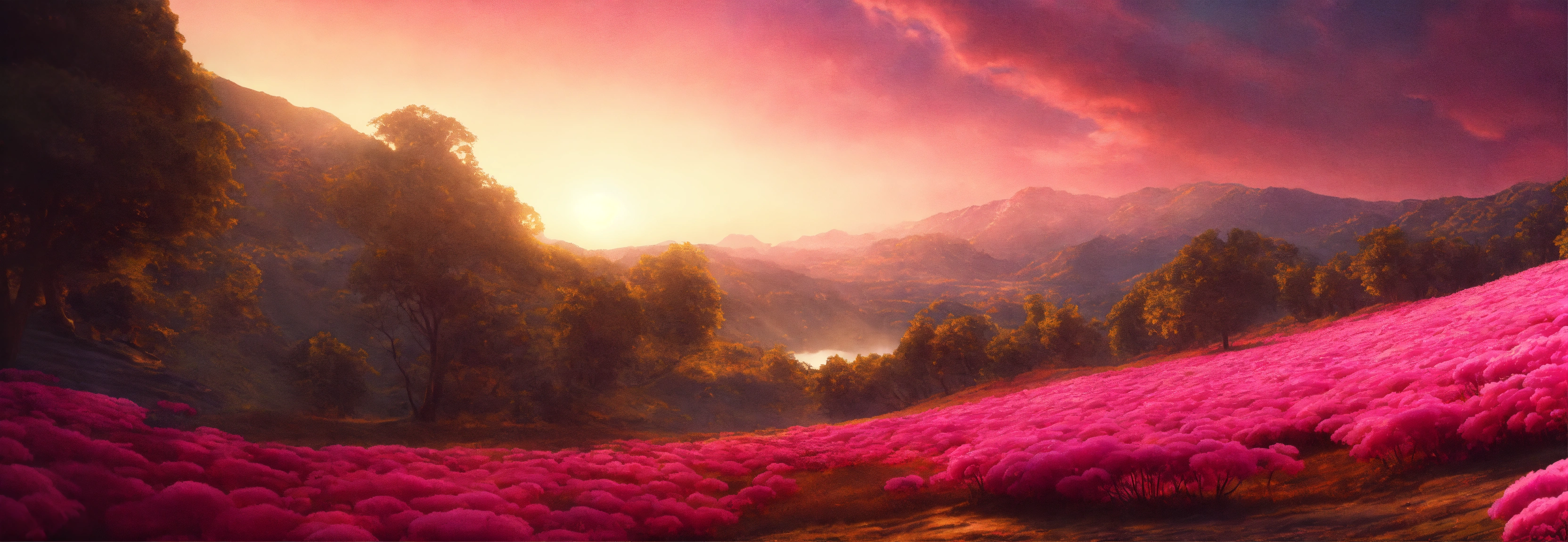 Lexica - Random epic pink fairy fantasy landscape, based on best ...