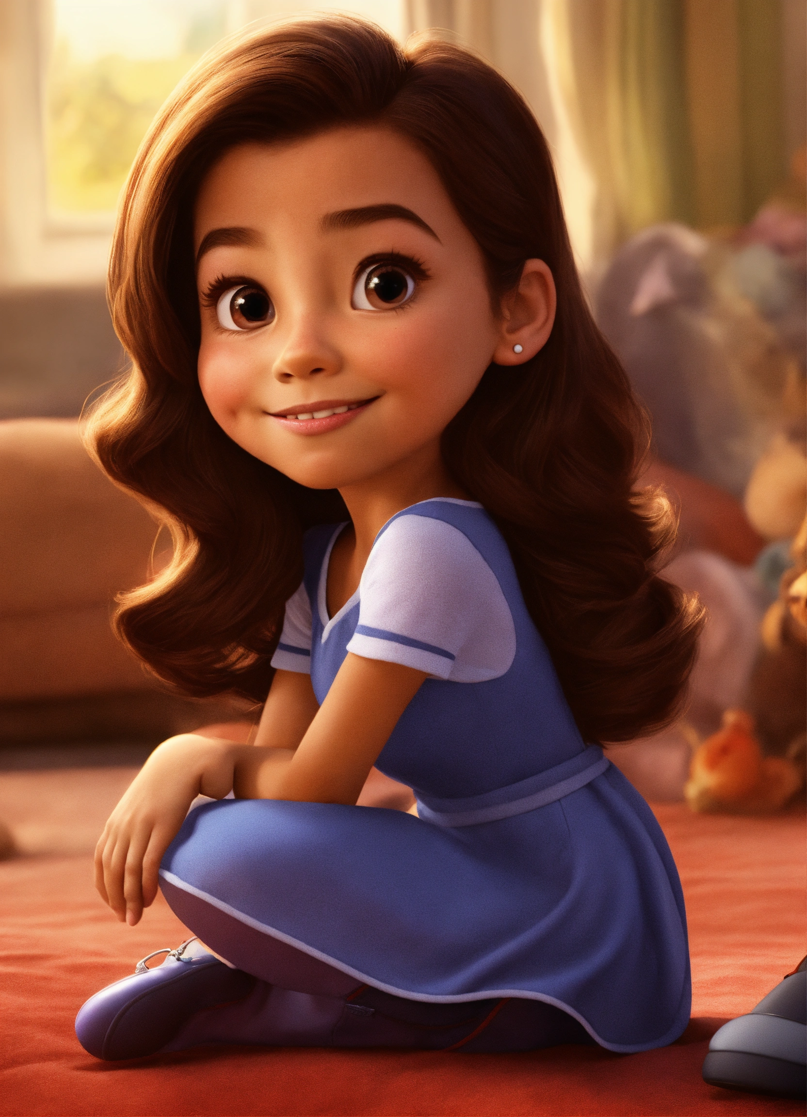 Lexica - Pixar animation of 8 year old eva longoria, pixar style cartoon