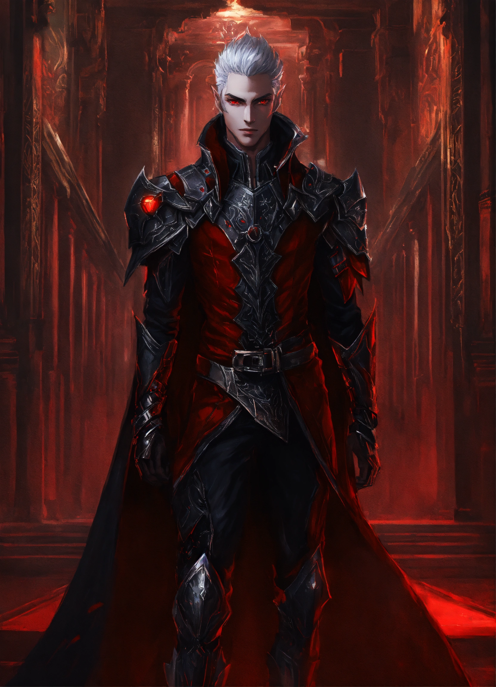 Lexica - Drawing of a dark elf, royalty, sci fi, black and crimson ...