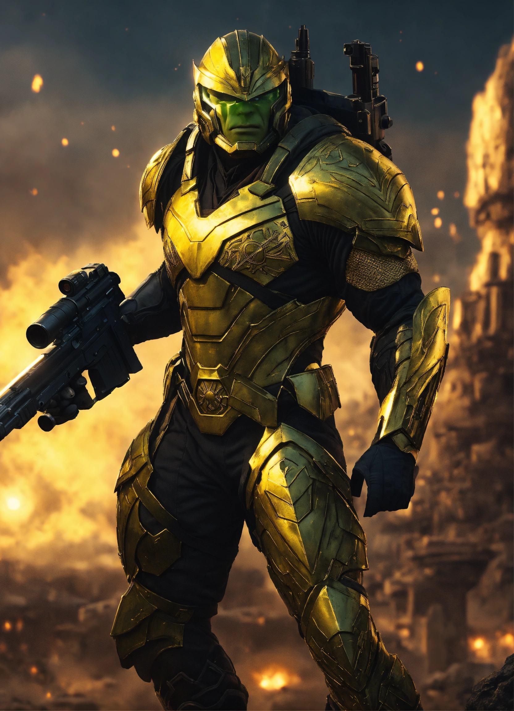 Lexica - High elf sci fi soldier hulk sci fi elven armor, black and ...