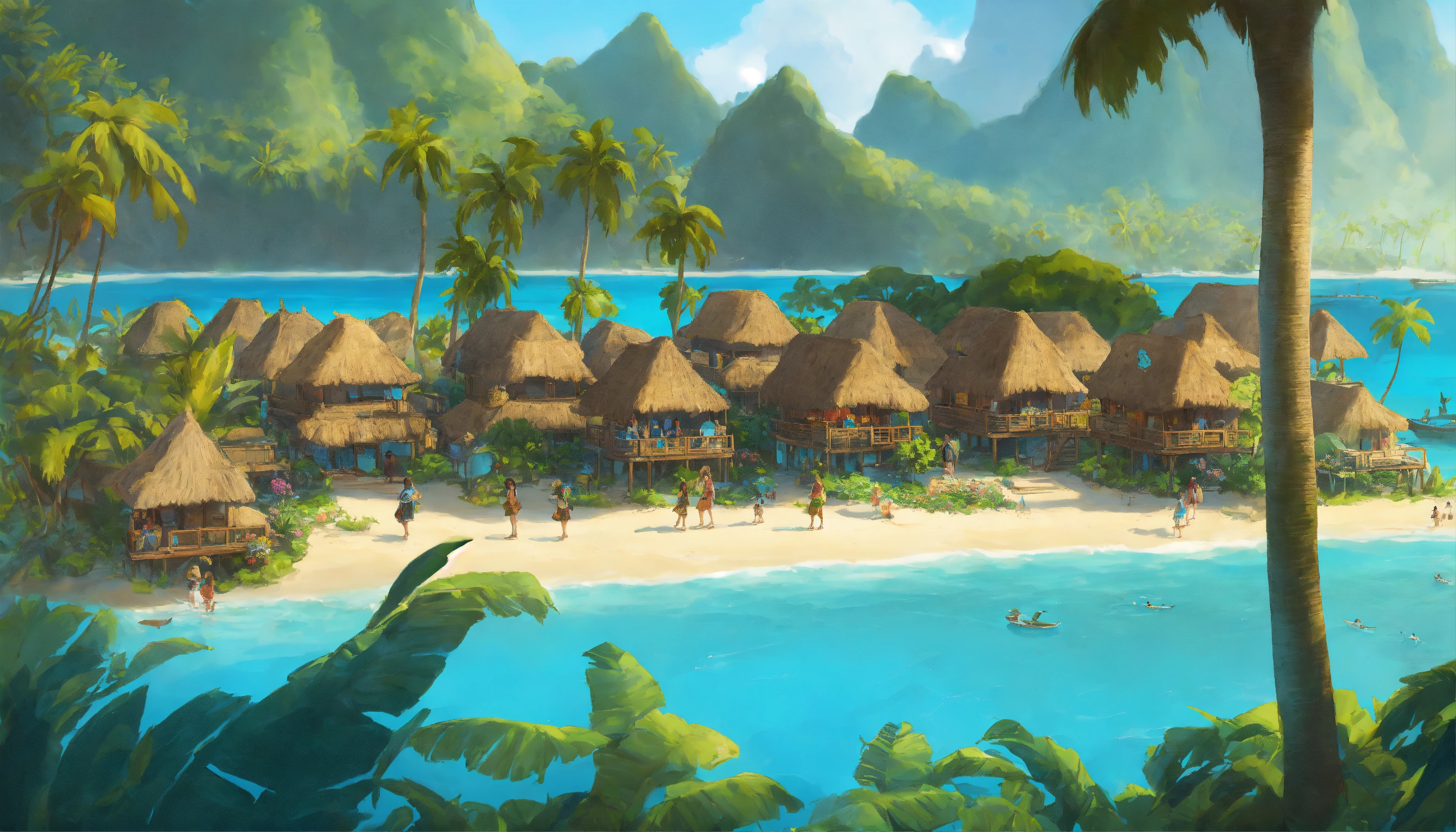 Lexica - Concept art of tropical village, Polynesian, fantasy, moana ...