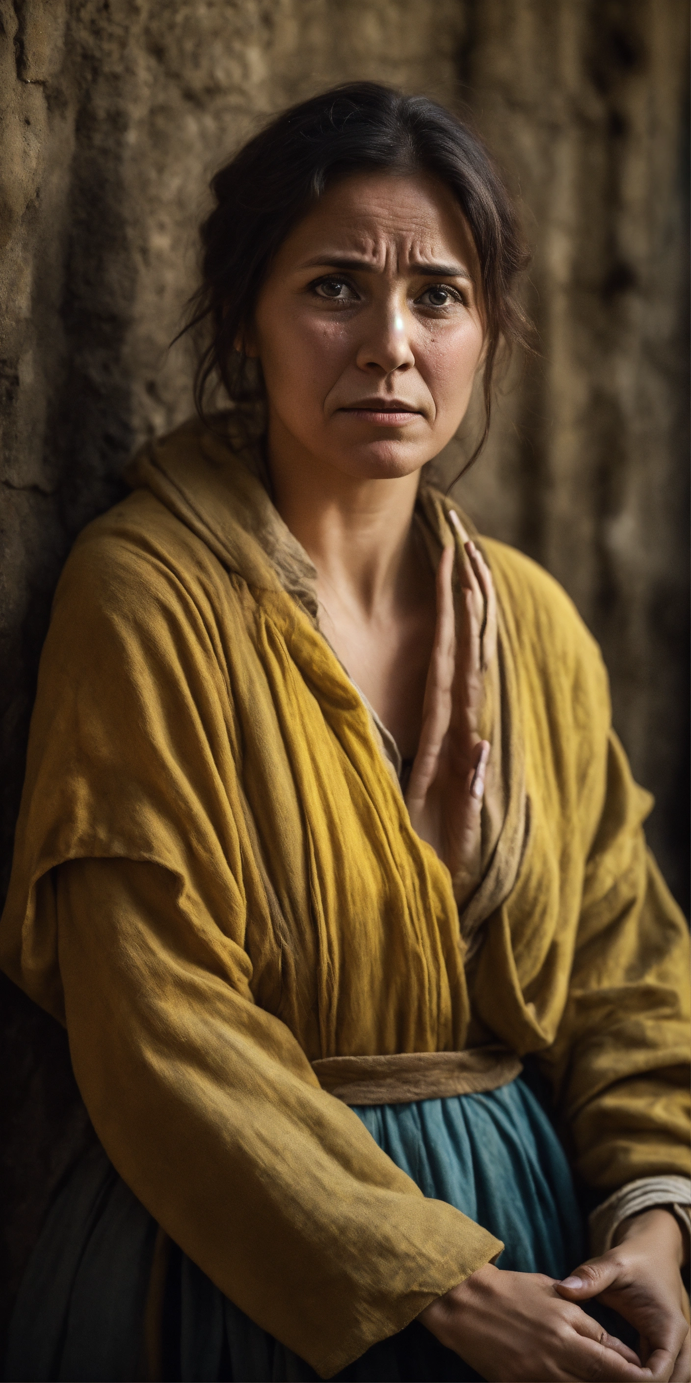 Lexica - A woman in her thirties, like a beggar with her hand ...