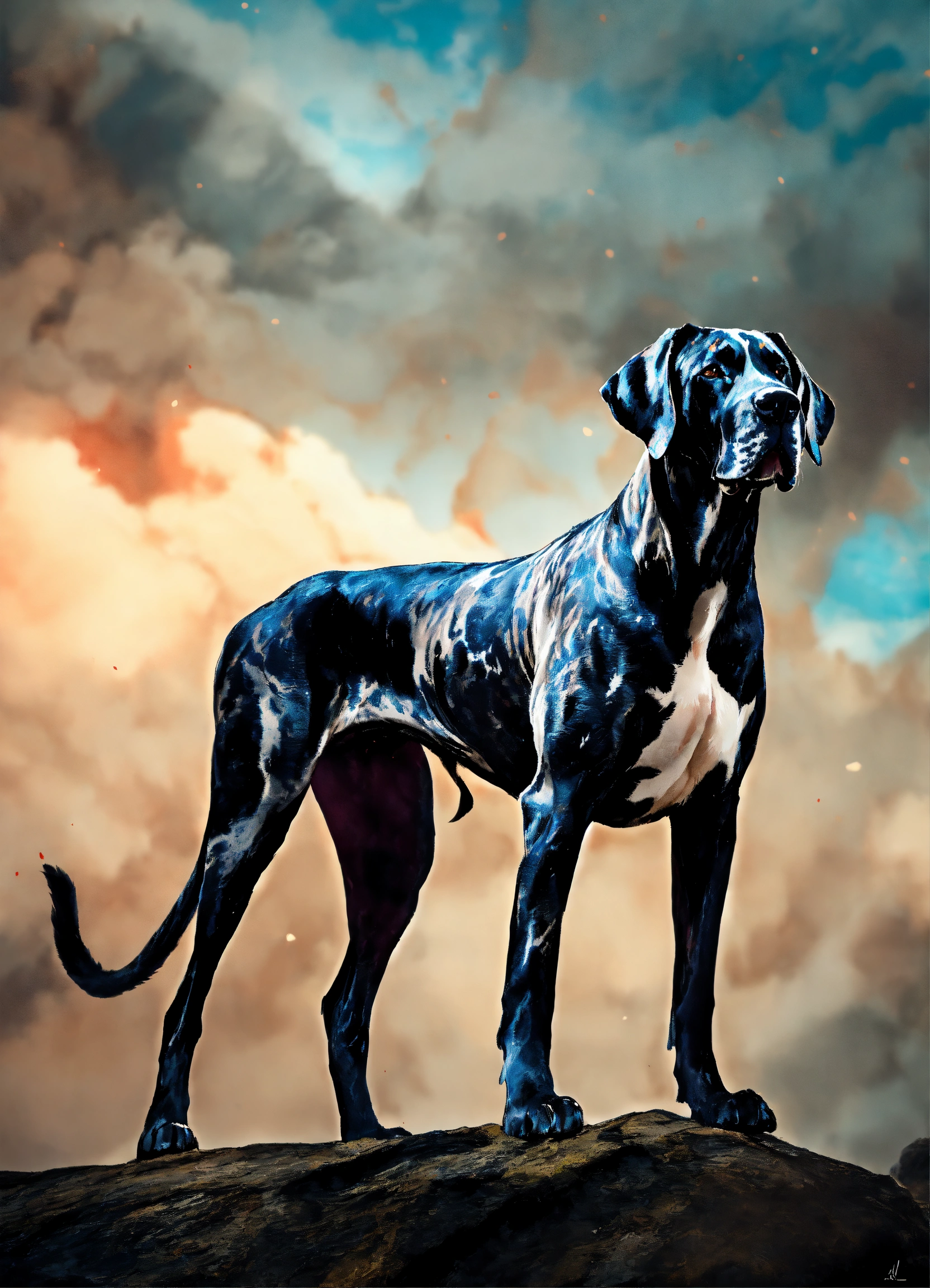 Lexica - Title "Statuesque Grace The Marbled Dane" Blend of Two (1,2) Styles 1 Low and Wide ...