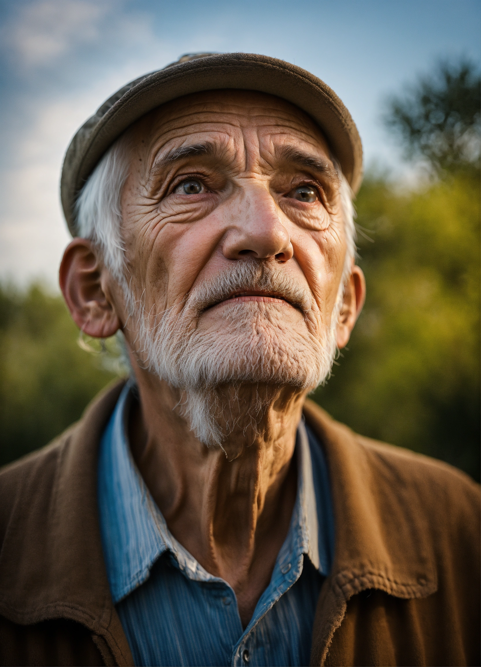 Lexica - Really old man looking up to sky