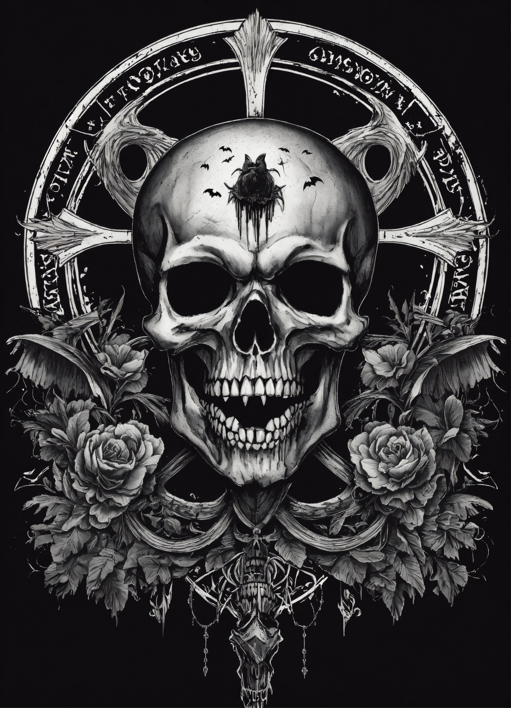 Lexica - Satanic symbols, angry vampire skull, crow, halloween, strange ...