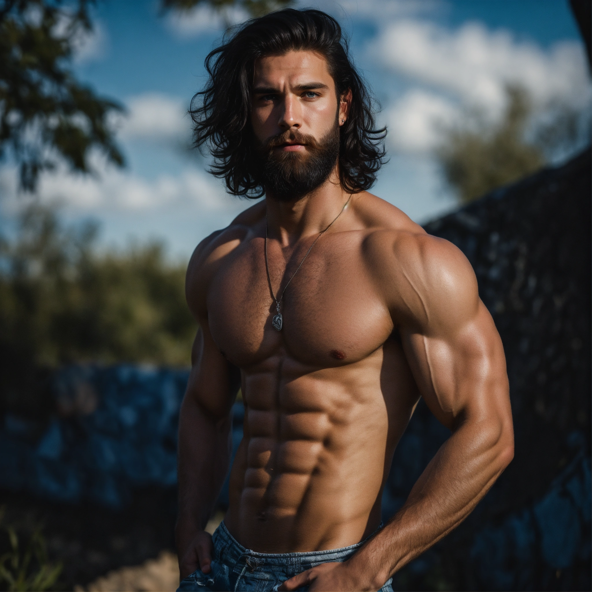 Lexica - Hot white boy face blue ayes black hair muscular face and ...
