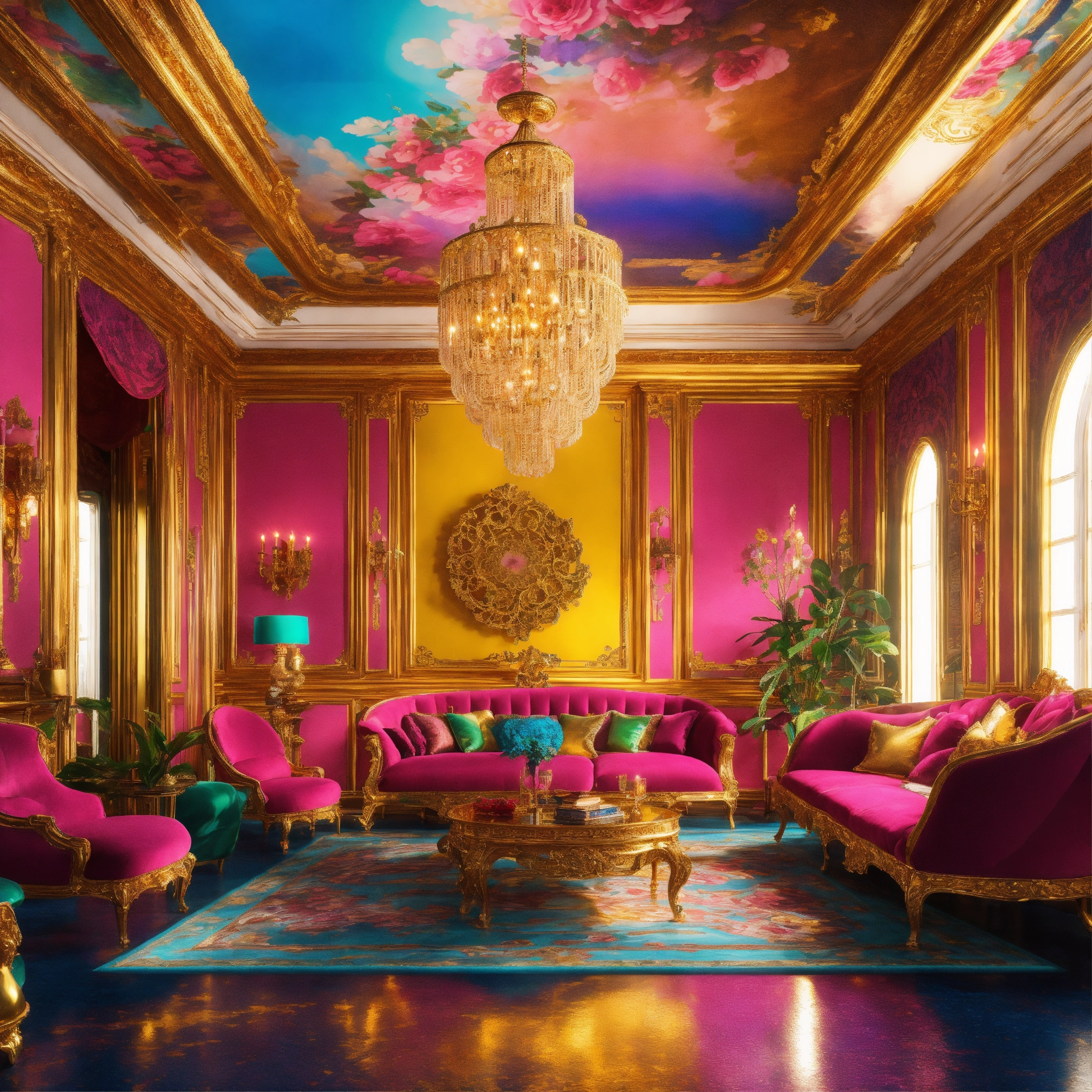Lexica - Futuristic beautiful French mansion interior living room ...