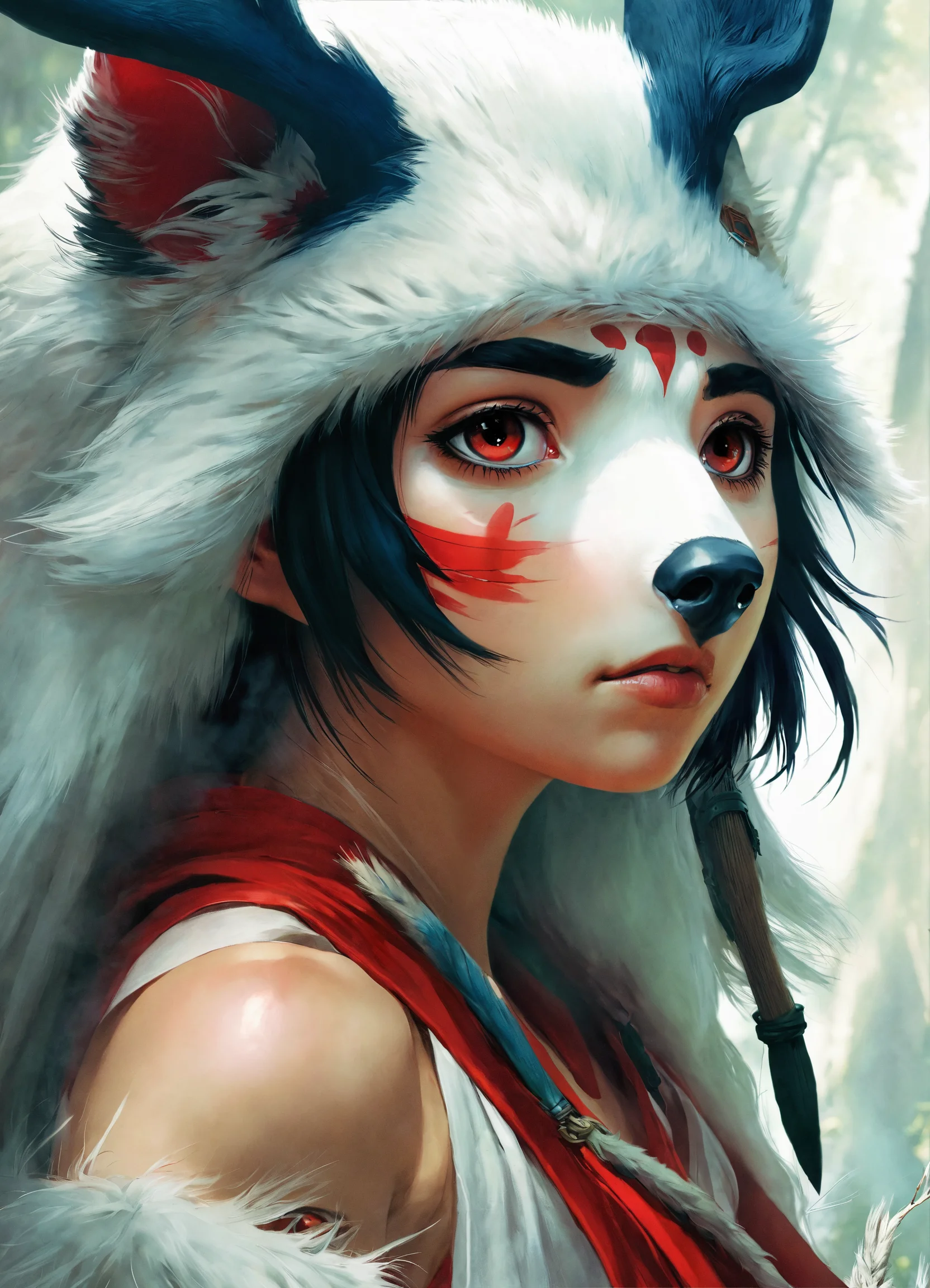 Lexica - Anime illustration of Princess Mononoke from Studio Ghibli, by ...