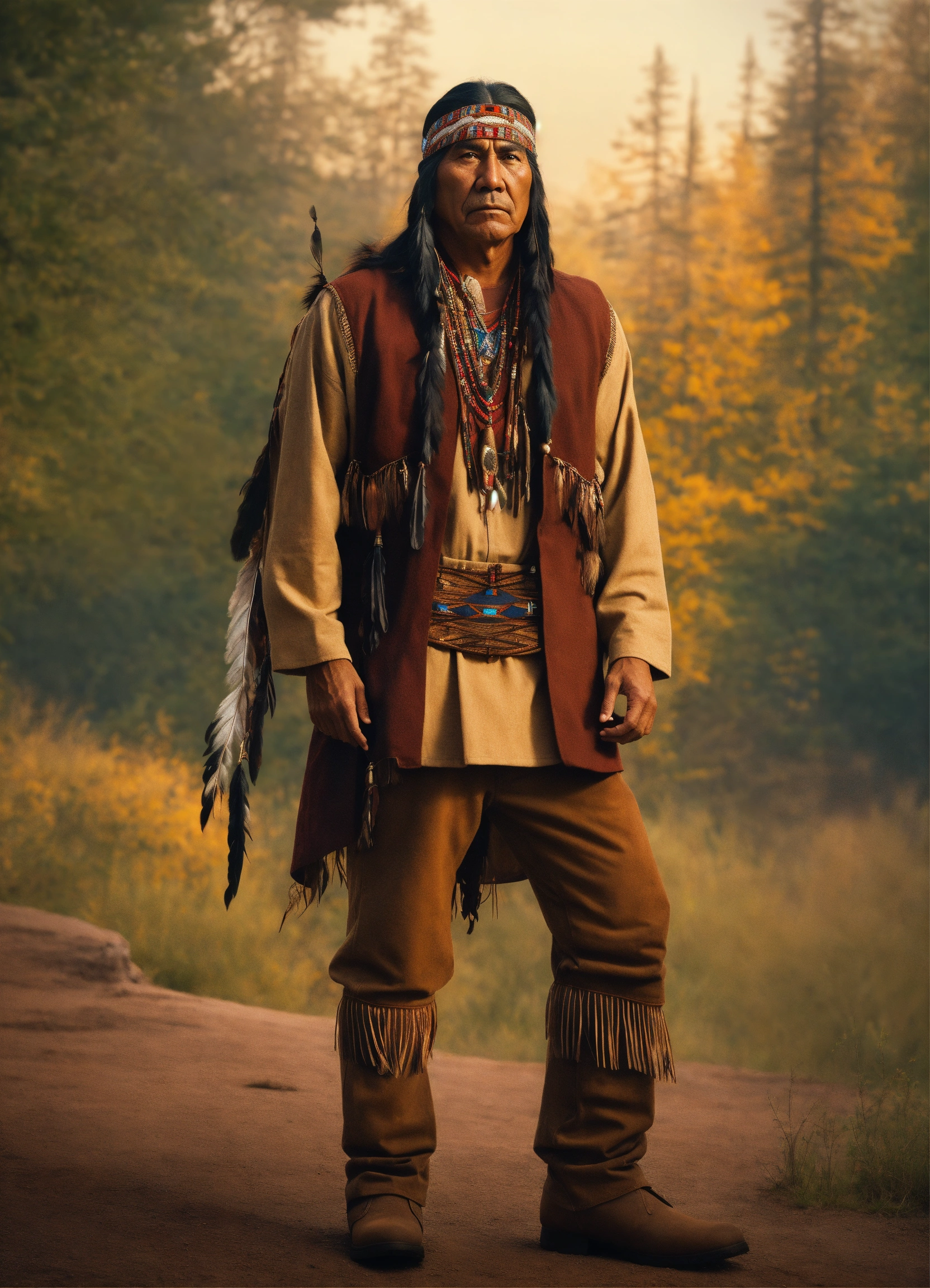Lexica - Native american National Park man scare expressive no shadow ...