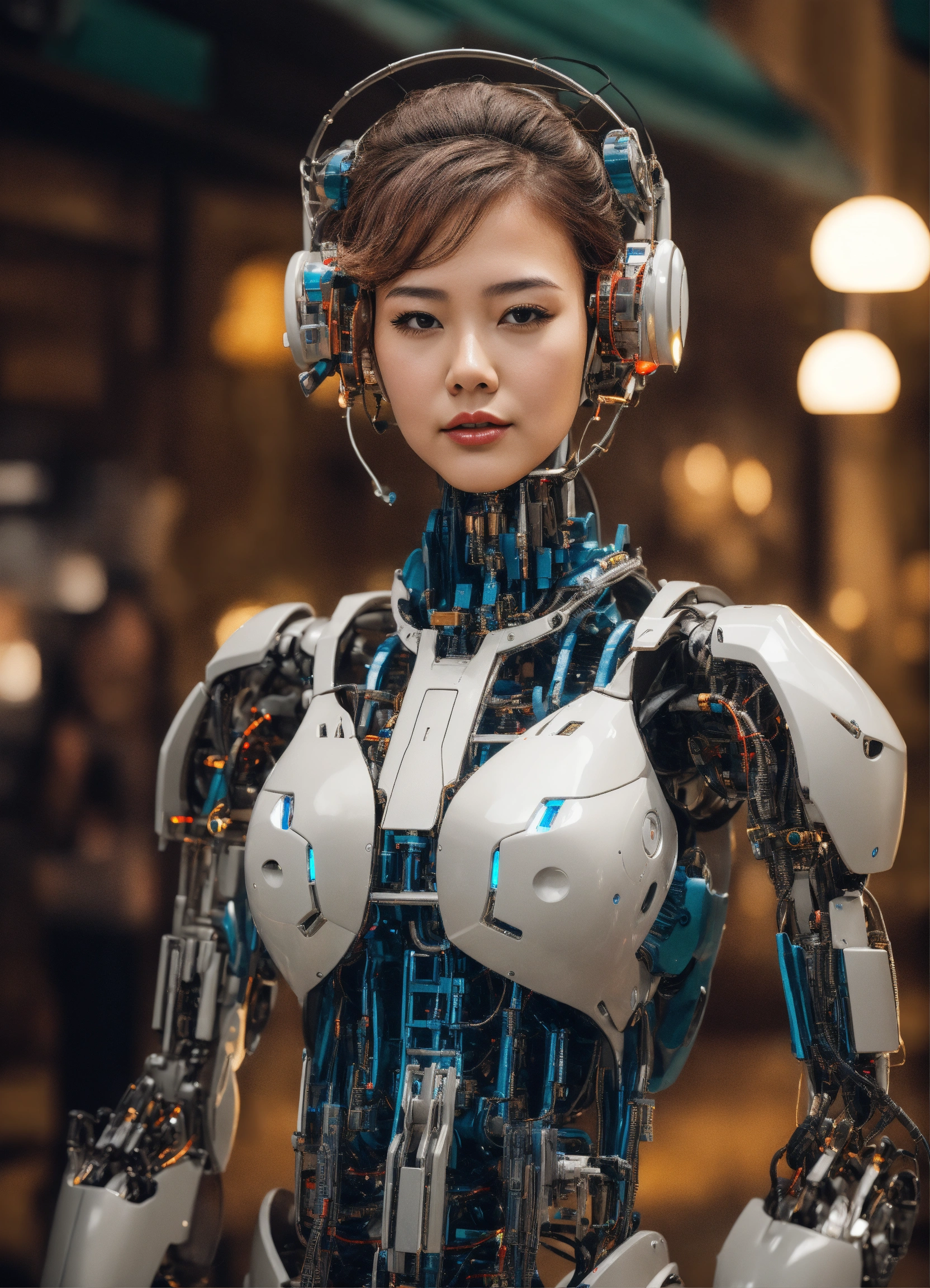 Lexica - A strong business ai robot women cover face more