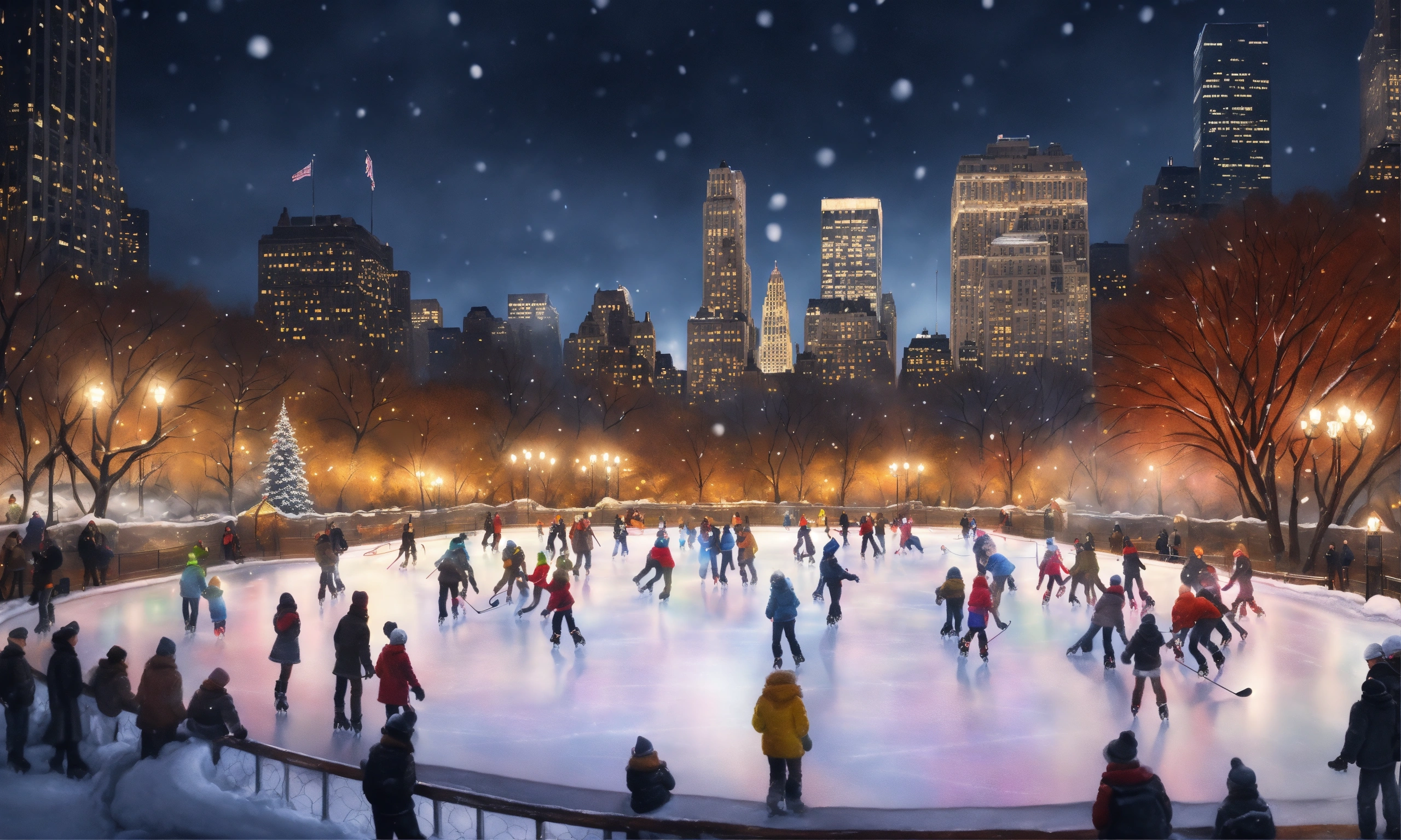 Lexica - Epic beautiful shot of a ultra detailed ultra cozy ice rink in ...