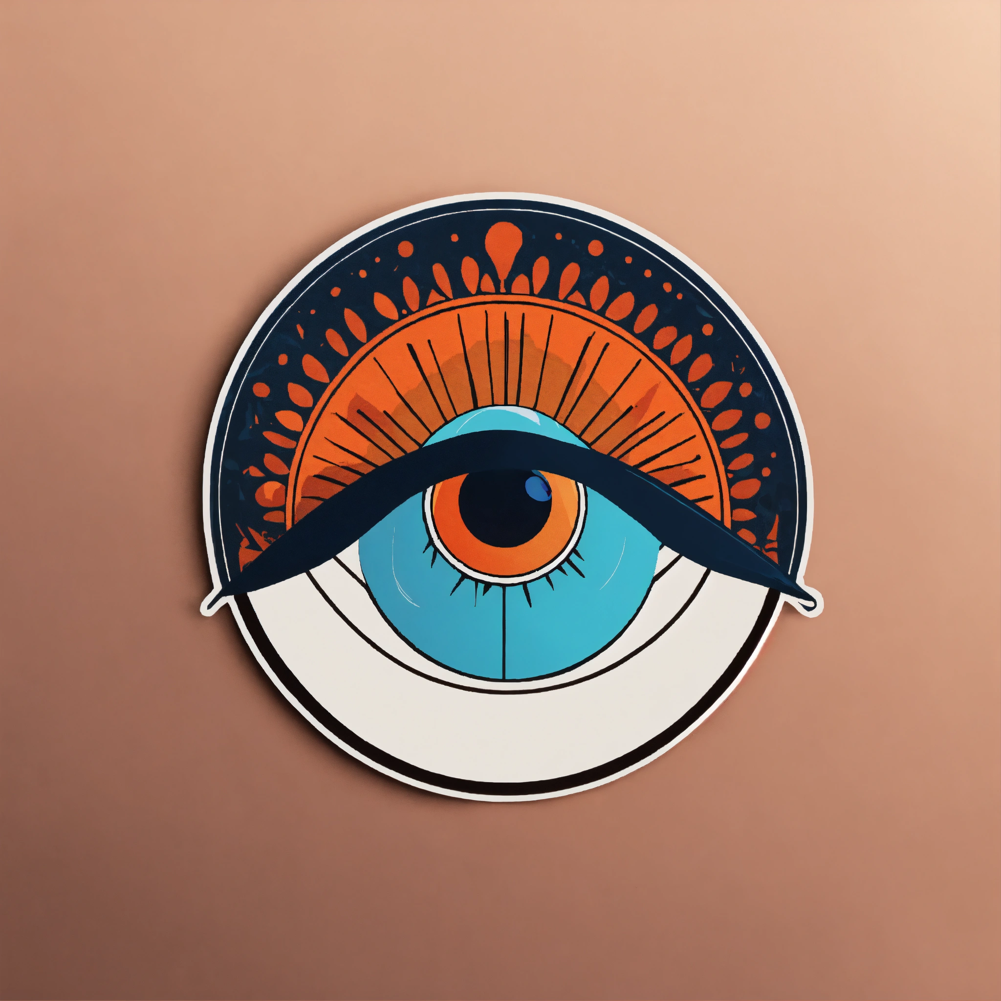 Lexica - Minimalist evil eye sticker design in a modern style