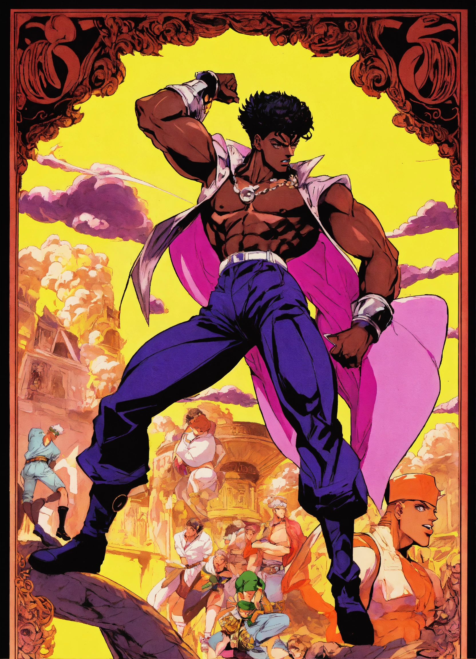 Lexica - 80s anime style black characters jojos bizarre adventure ...