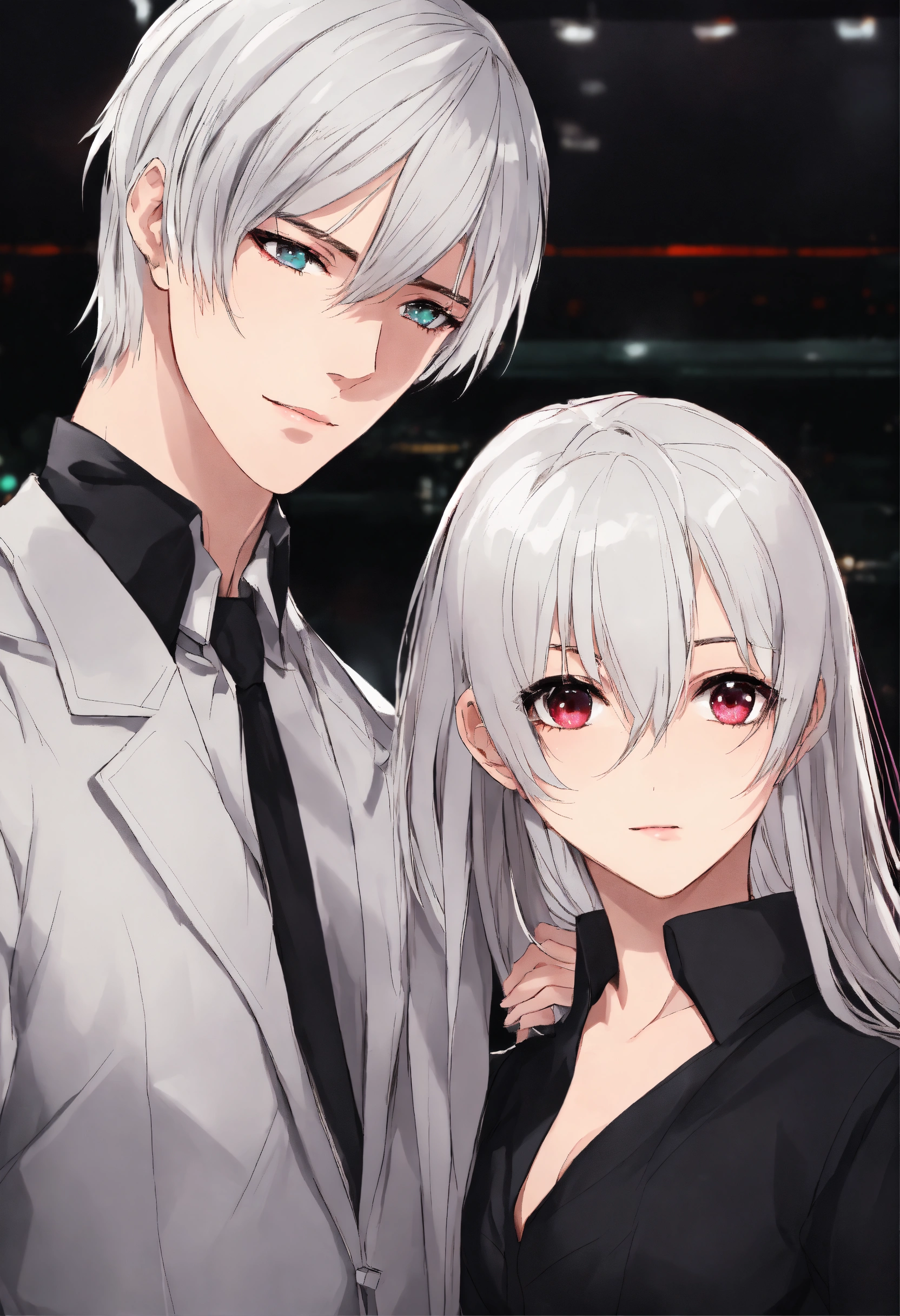 Lexica - Guy and girl 20 years old. twins. The girl has white long ...