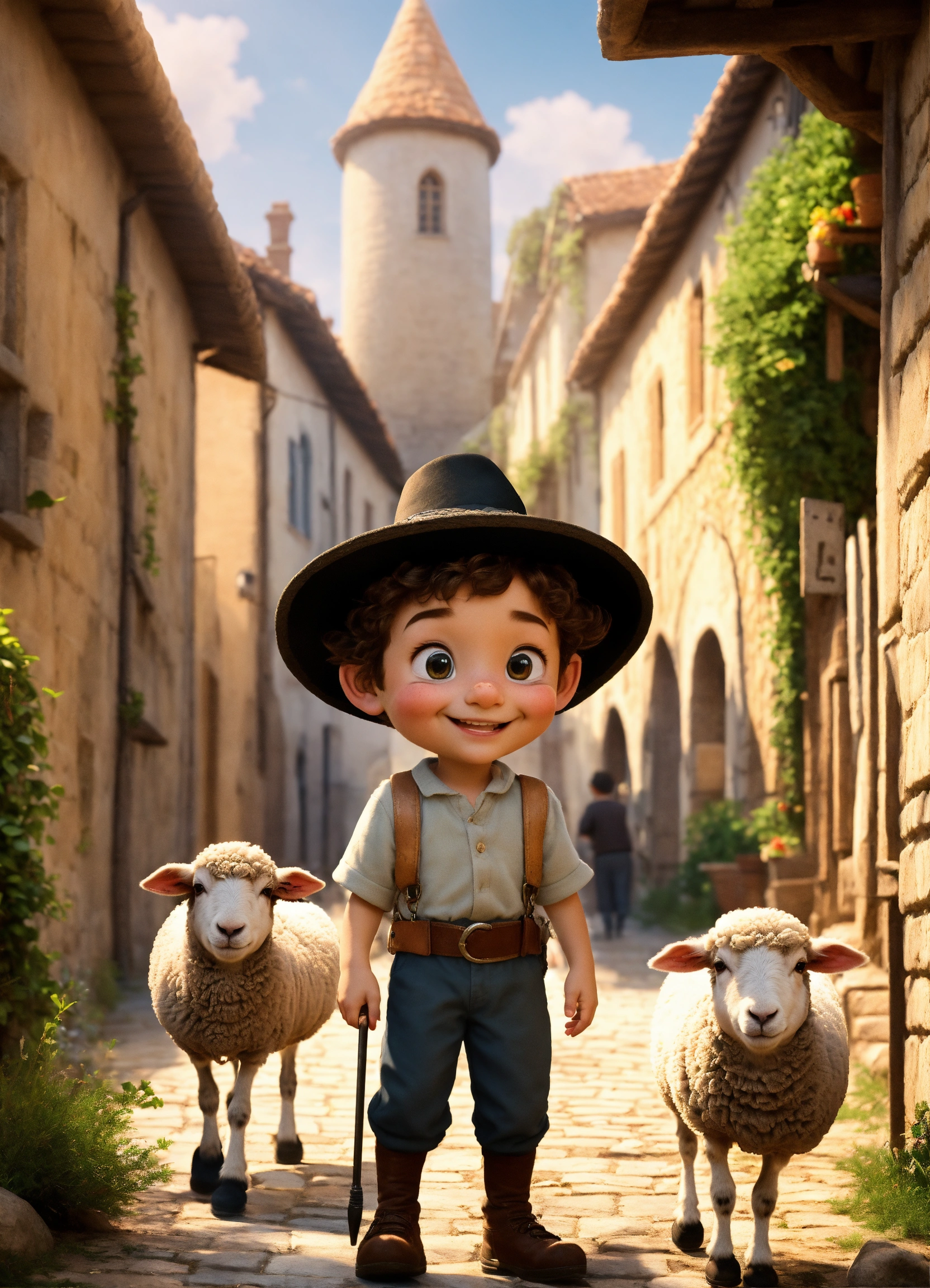 Lexica - Jewish boys from the Middle Ages in a Jewish town, with a ...