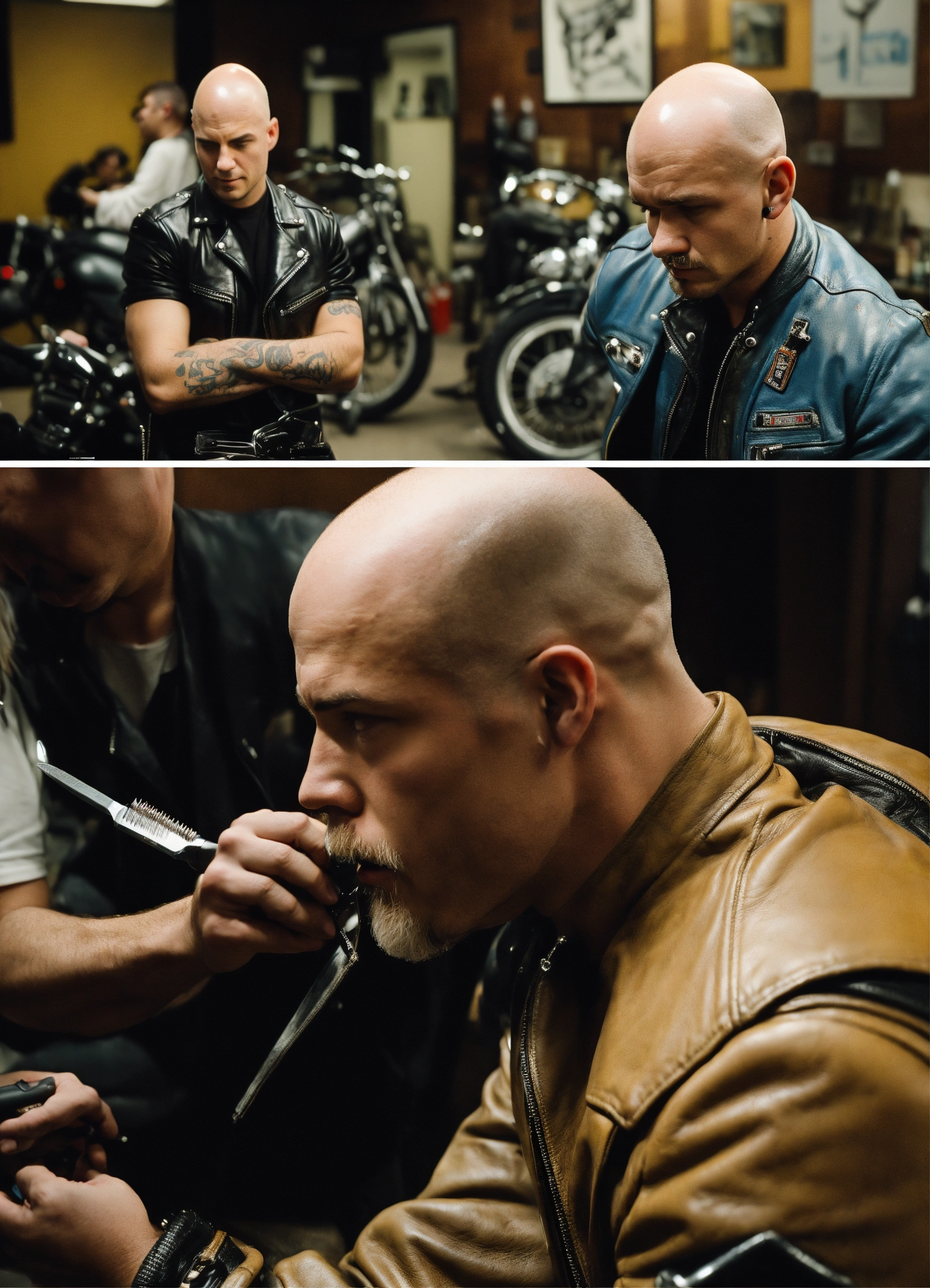 Lexica - First image A blonde long haired bully biker guy wearing a ...