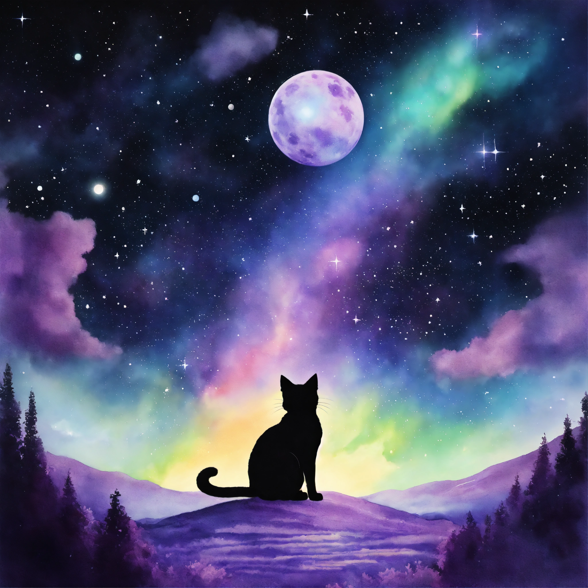 Lexica - Symmetrical watercolor painting, simple watercolor painting ...