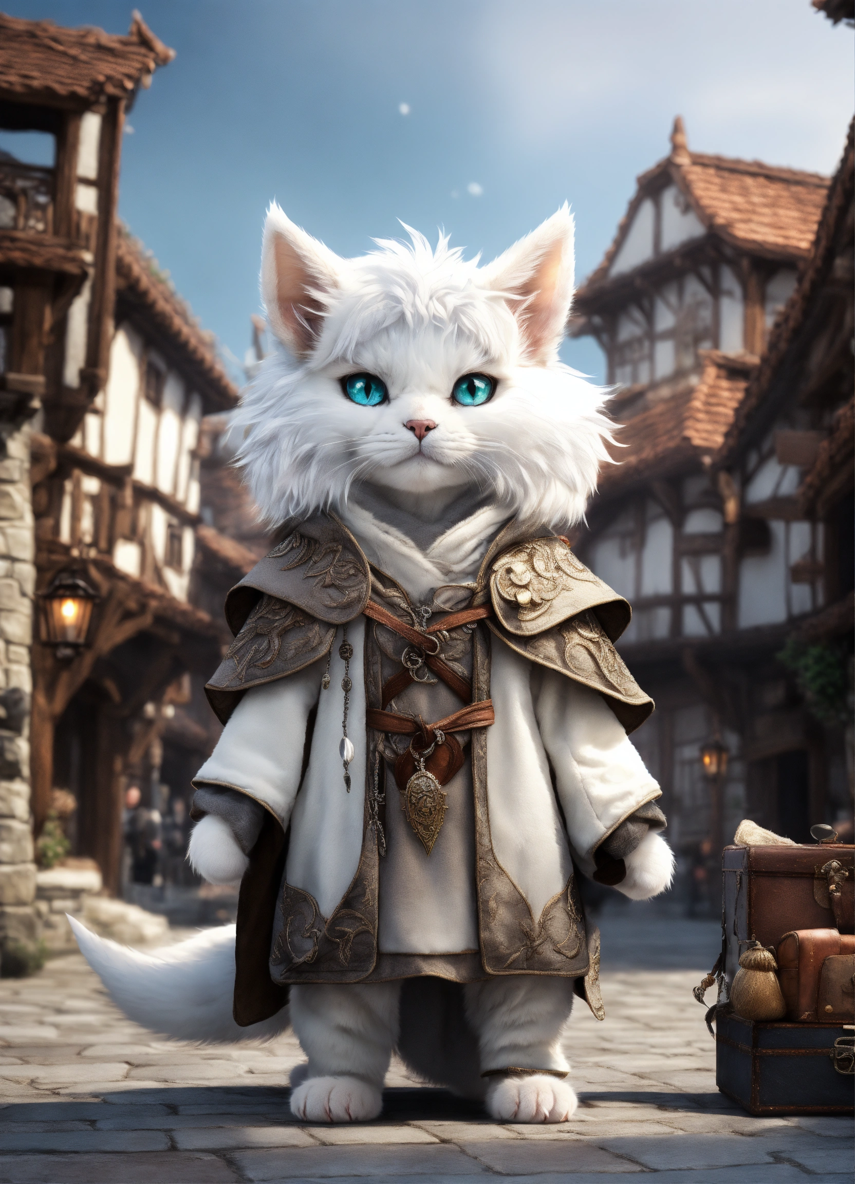 Lexica - Sorcerer Humanoid Cat Furry, White Fur, Silver Dragon Heritage ...