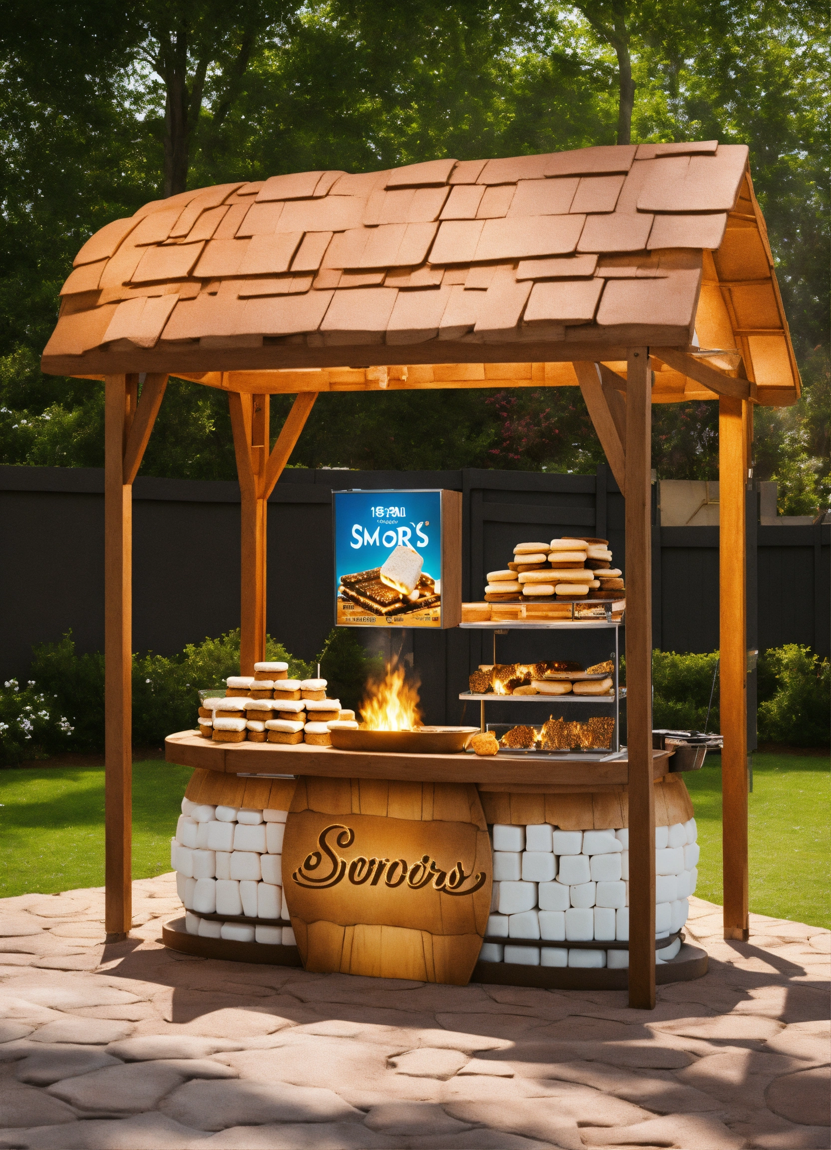 Lexica - Elegant igloo booth to sell smores outdoor 3d sign