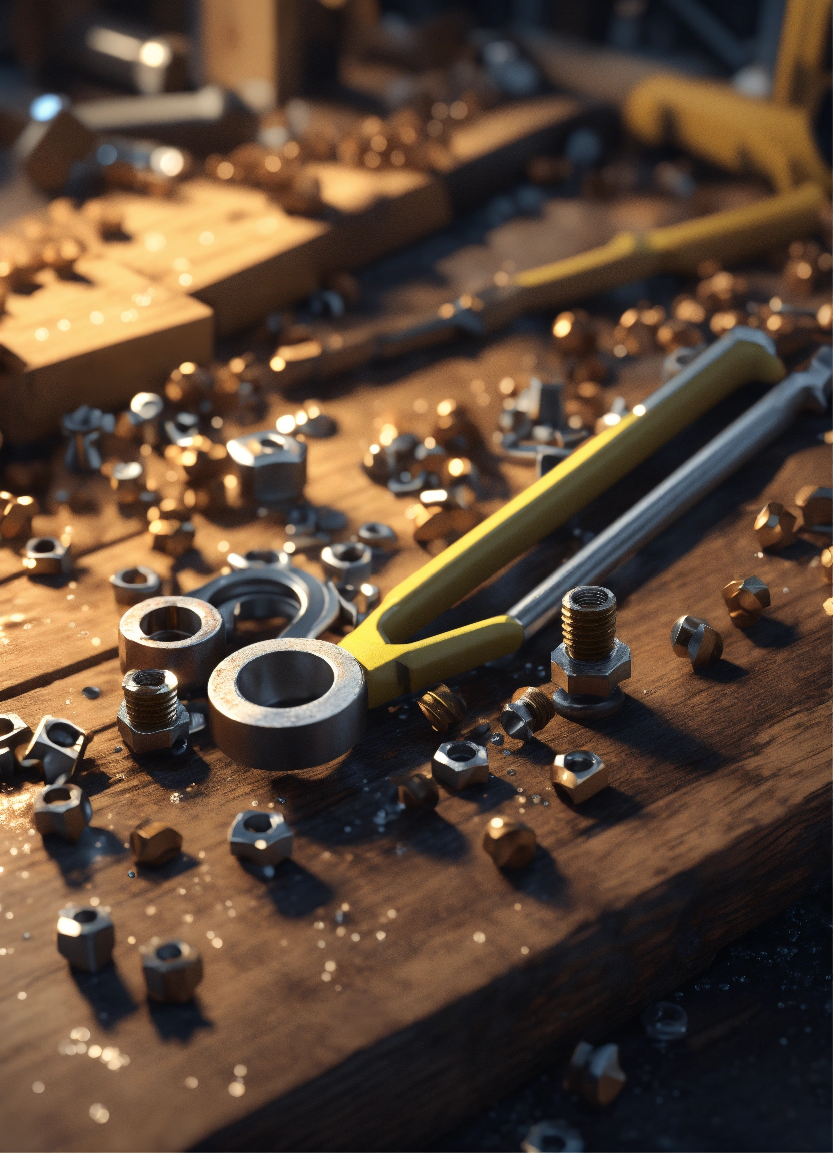 Lexica - Hand tools wrench etc floating 3d render, Acid rain made of ...