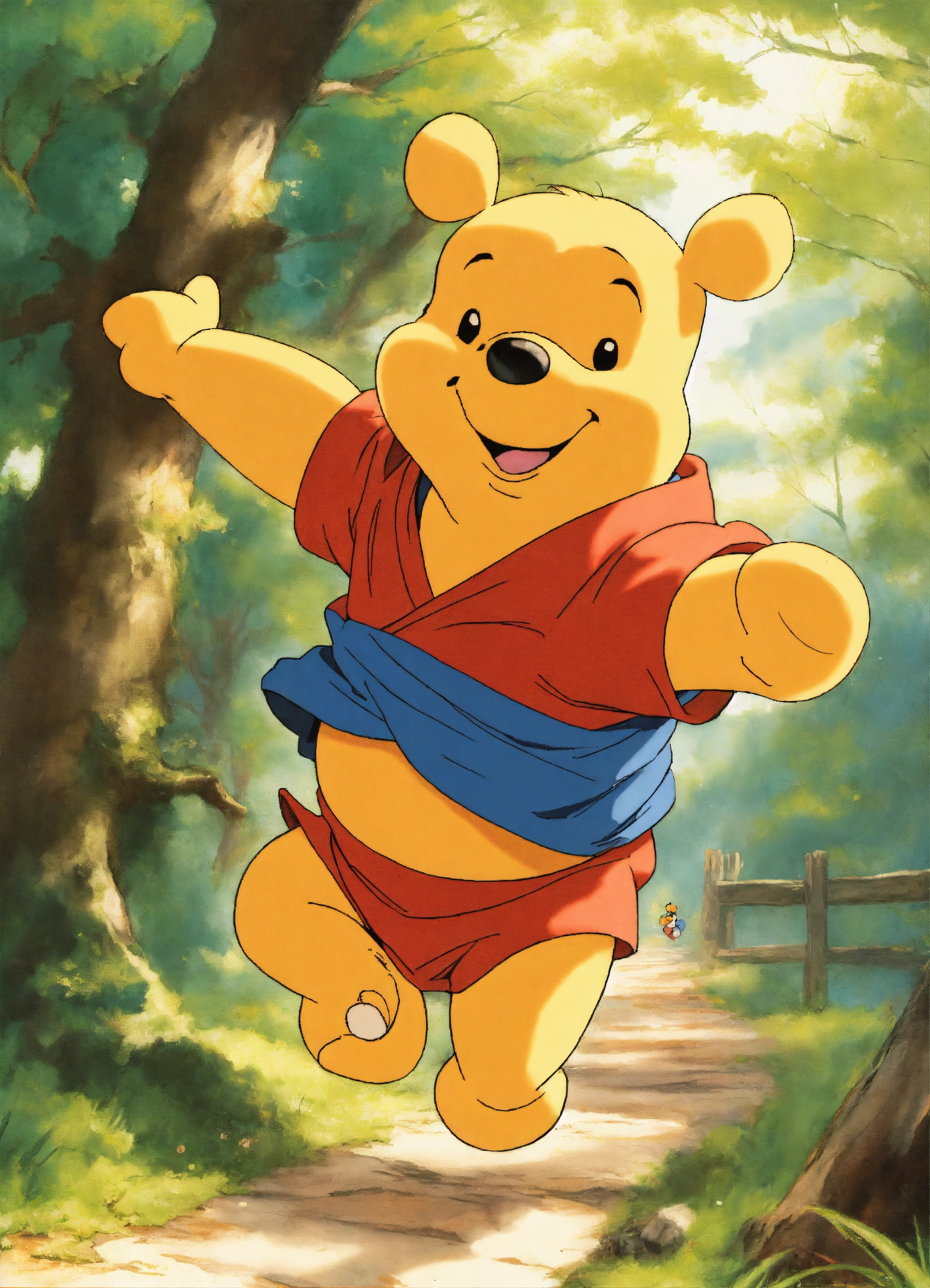 Lexica - 1990s anime Winnie the Pooh as Goku, full detailed eyes ...