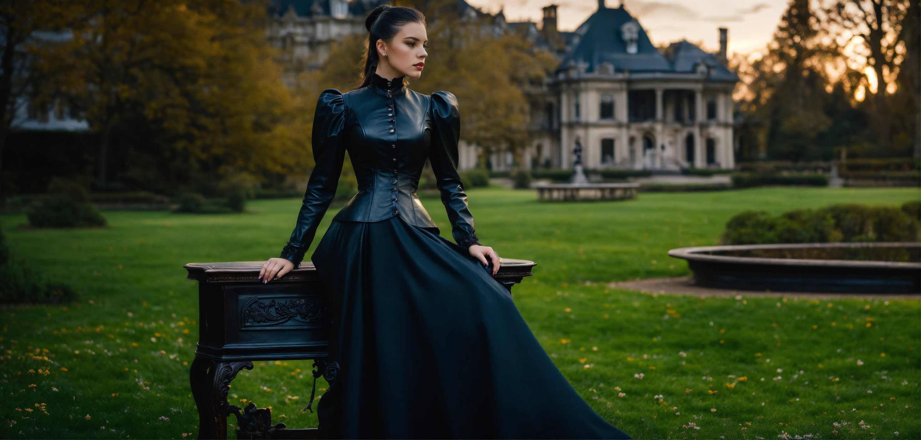 Lexica - Stunning arrogant woman fashion model, strict victorian black ...