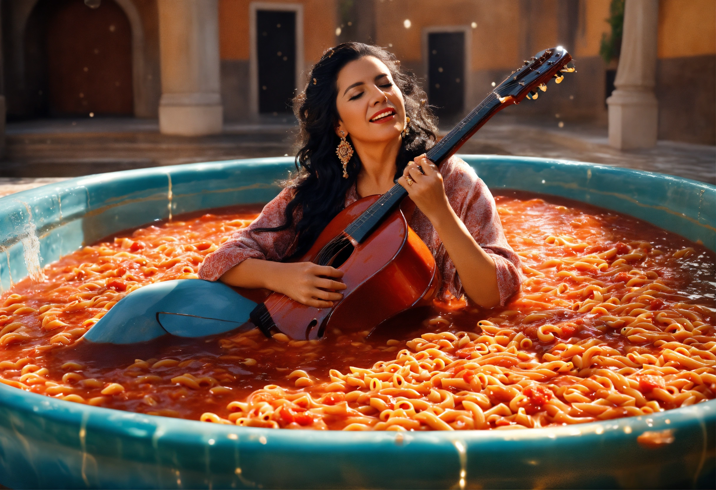 Lexica - Spanish folk singer isabel pantoja in a water pool full of ...