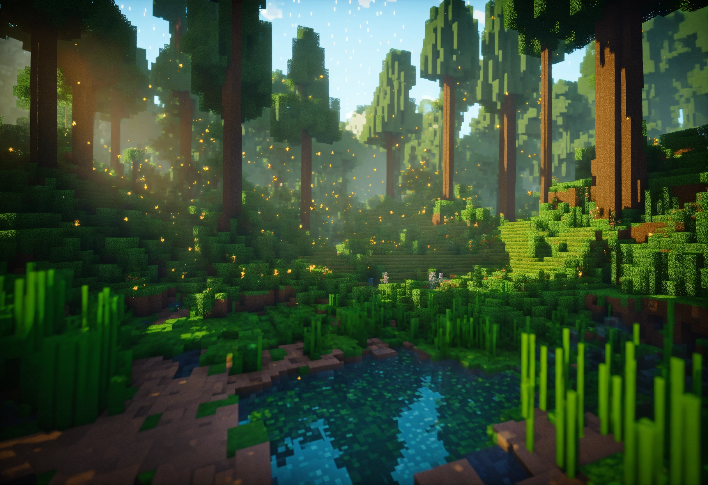 Lexica - Mystical forest in minecraft, particles, rain