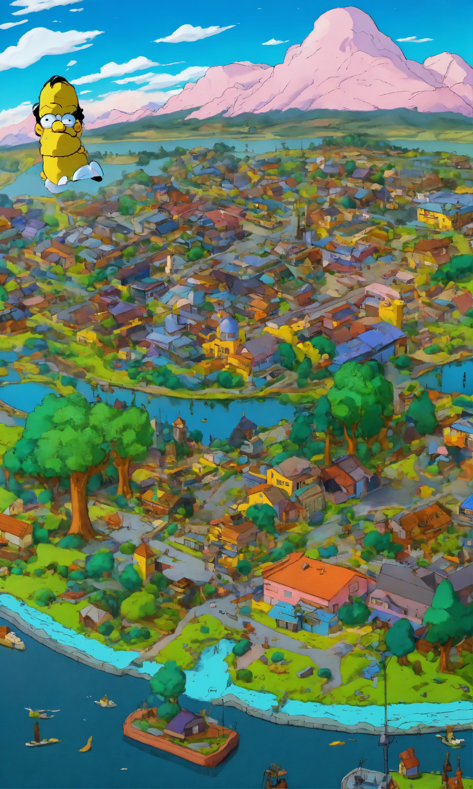 Lexica - The simpsons looking at the Earth, hyper realiste