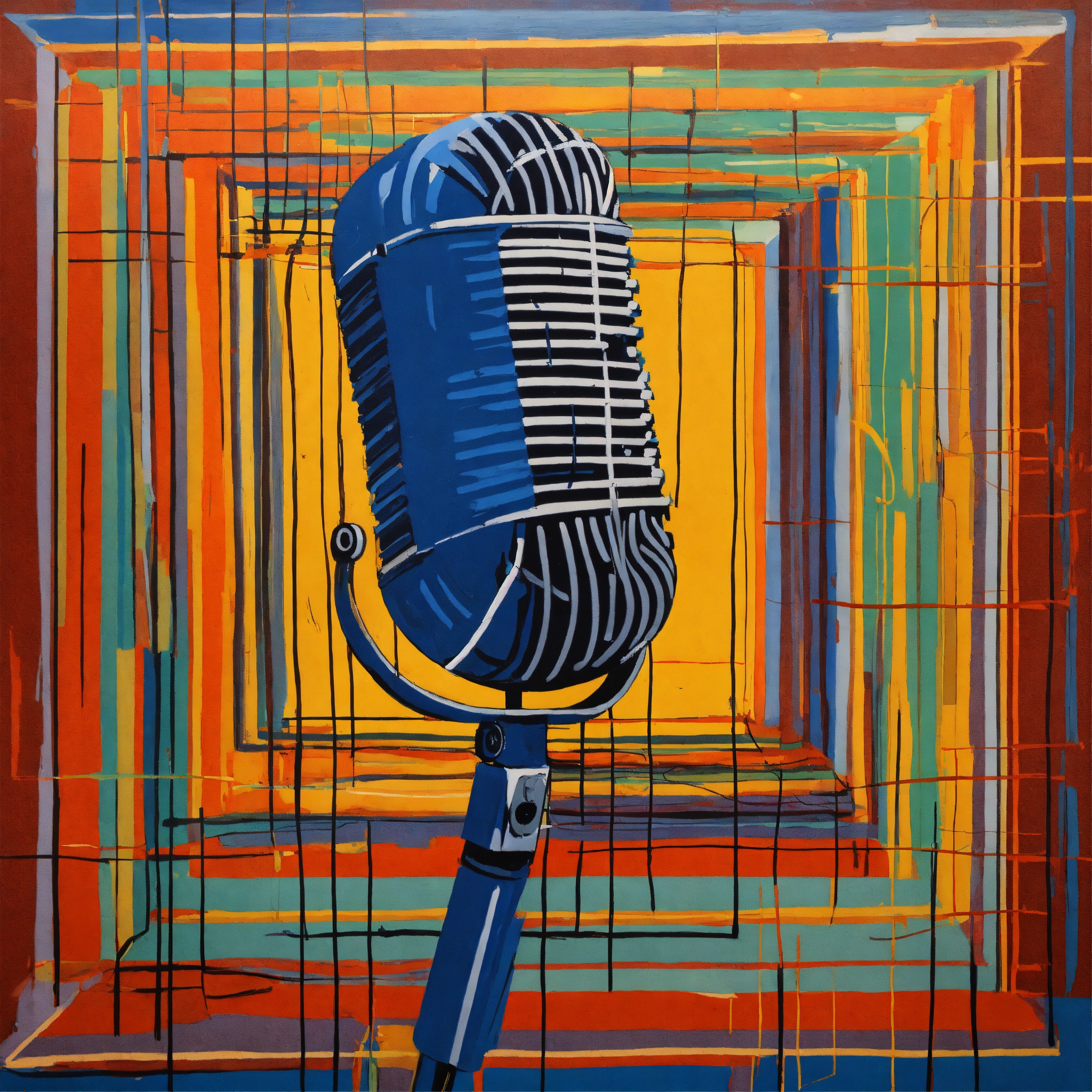 Lexica - Minimalistic painting of a microphone using lines and ...