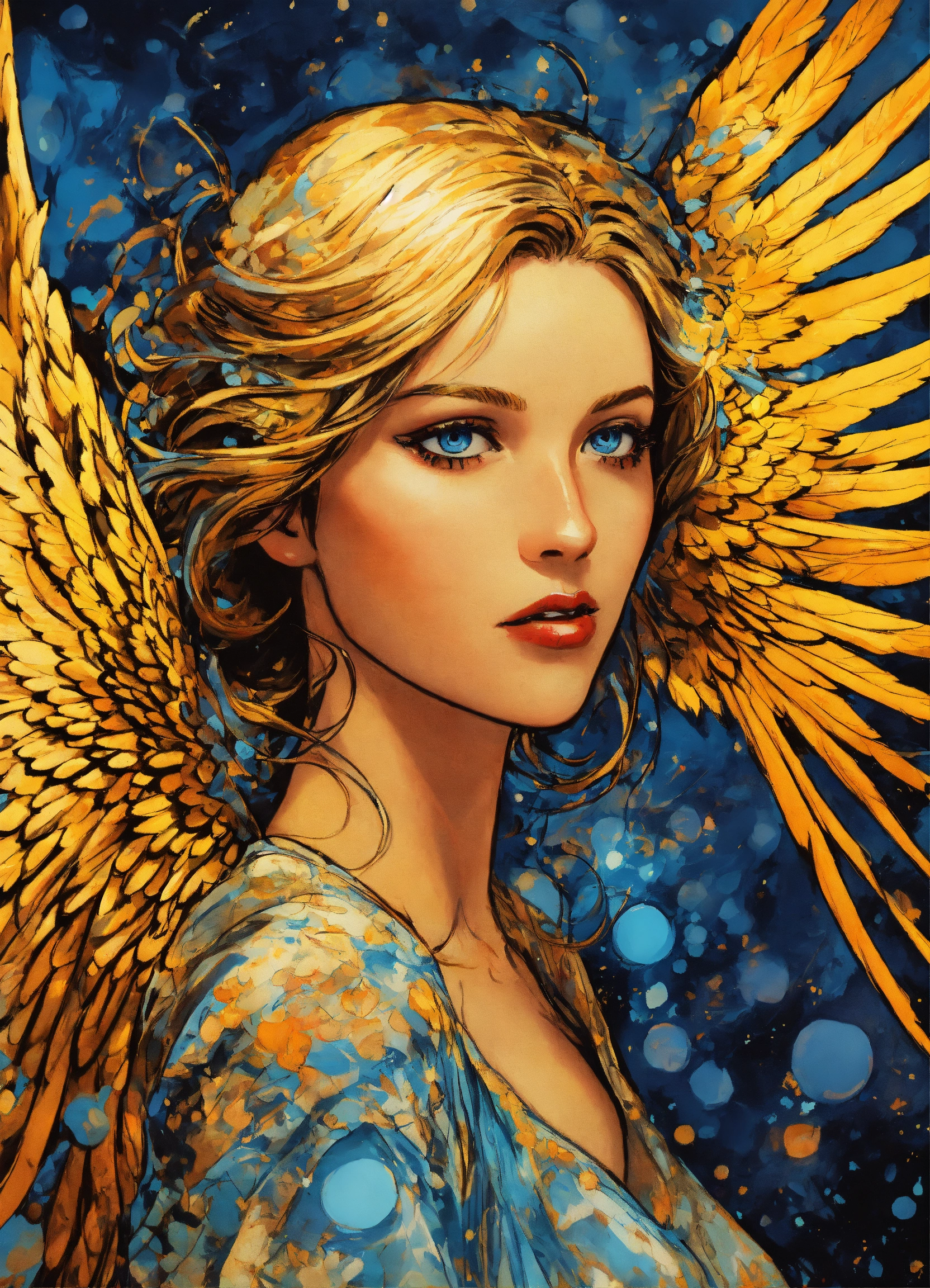 Lexica - Pop Art, mysterious beautiful caucasian female angel, large ...