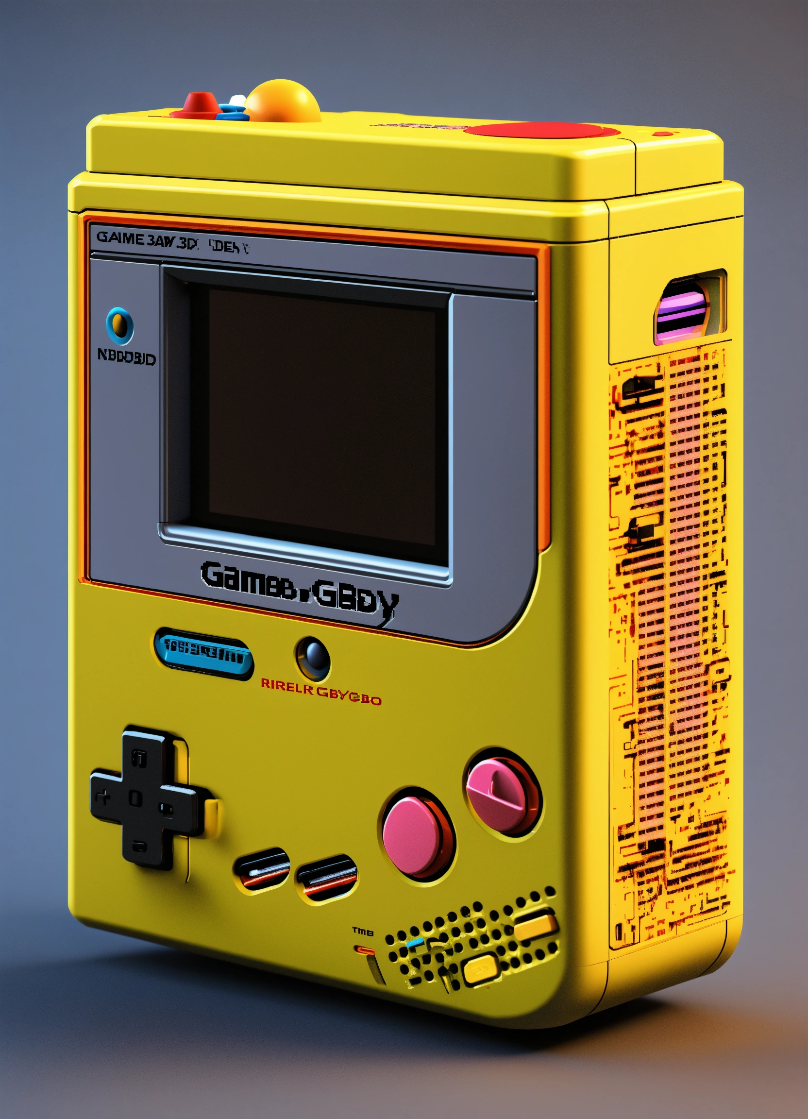 Lexica - 3D retro game boy render