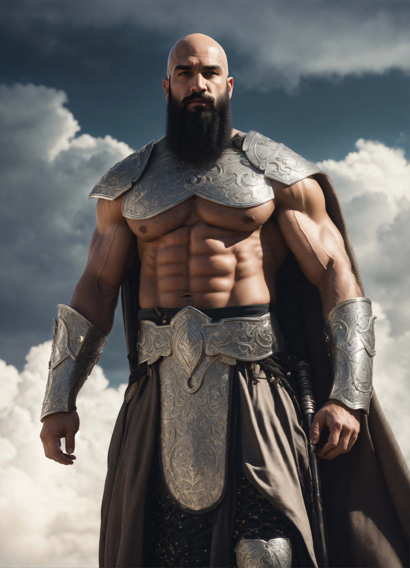 Lexica - Bald bearded man, a strong muscular handsome Saudi Arabian ...