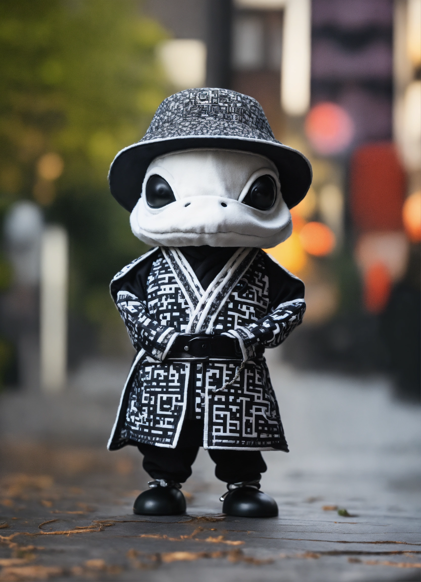 Lexica - A toad made out of a 3d black and white optical illusion, ying ...