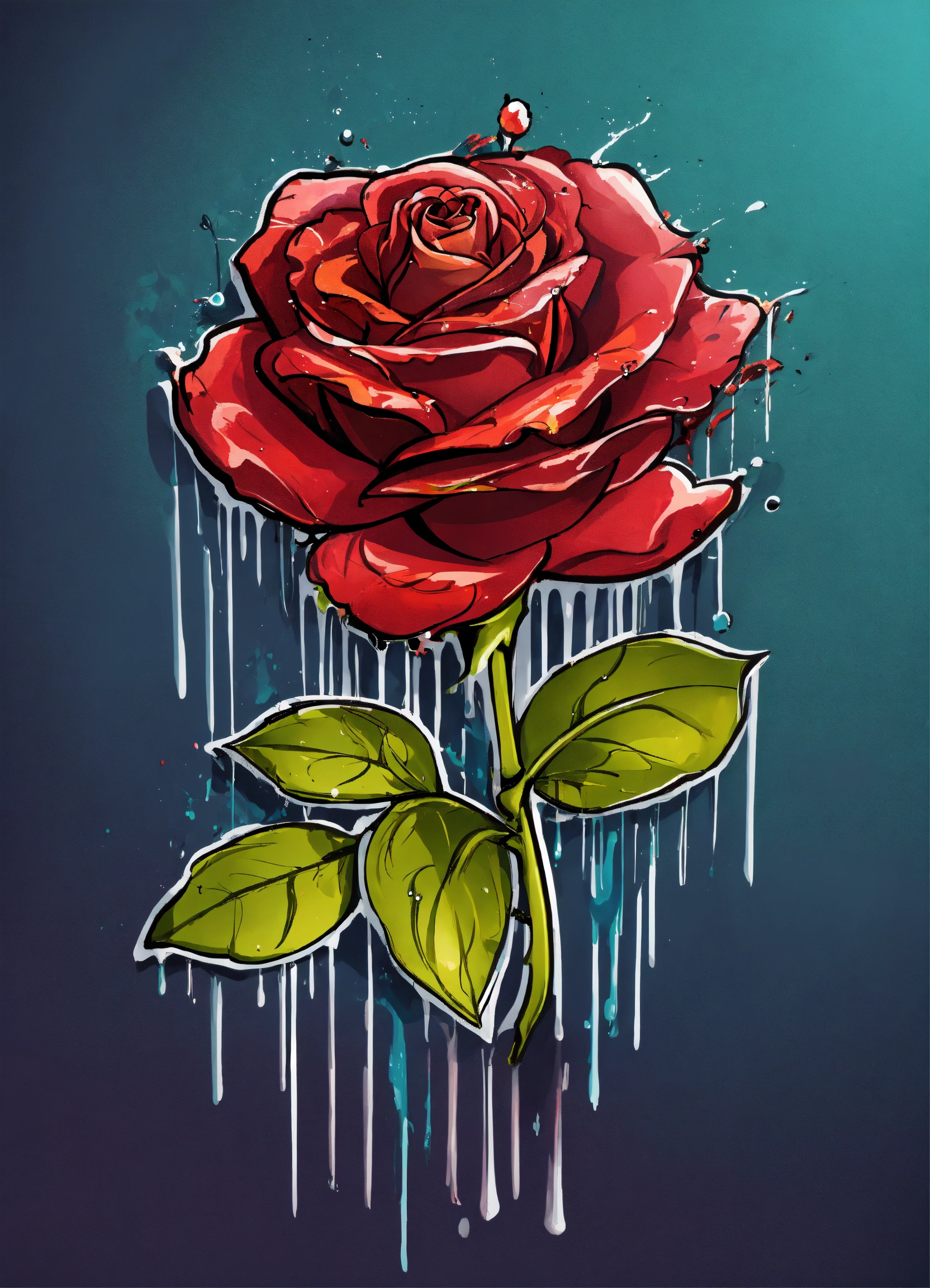 Lexica - Dripping red rose with crown on top, graffiti art by hanna ...