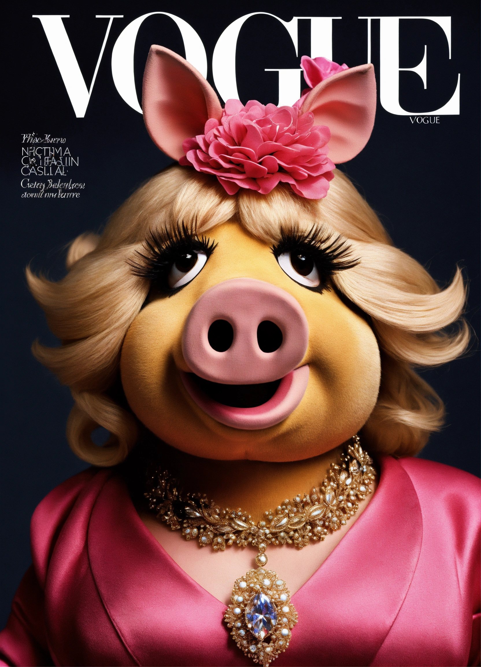 Lexica - Ms. Piggy cover of vogue magazine, formal, beautiful, highly ...