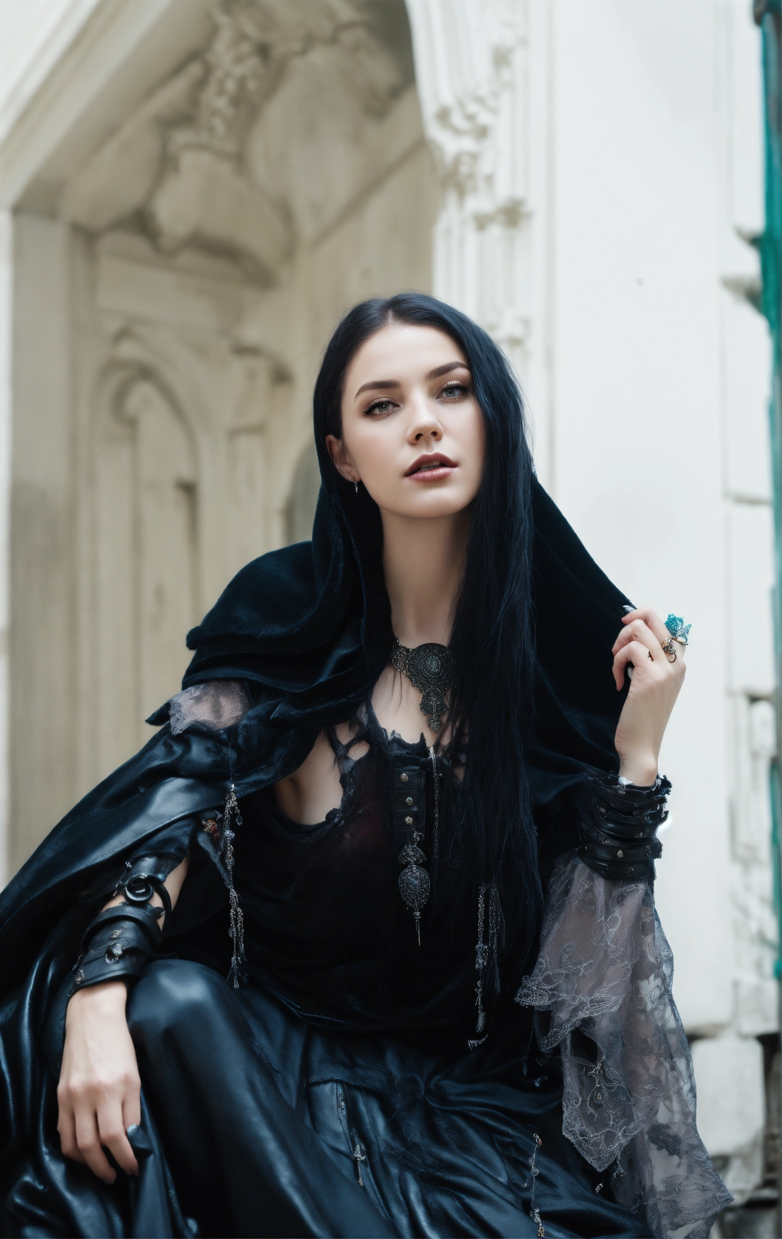 Lexica - Cyberpunk, close up film photo, portrait of a winter gothic (https//fikiwiki.com ...